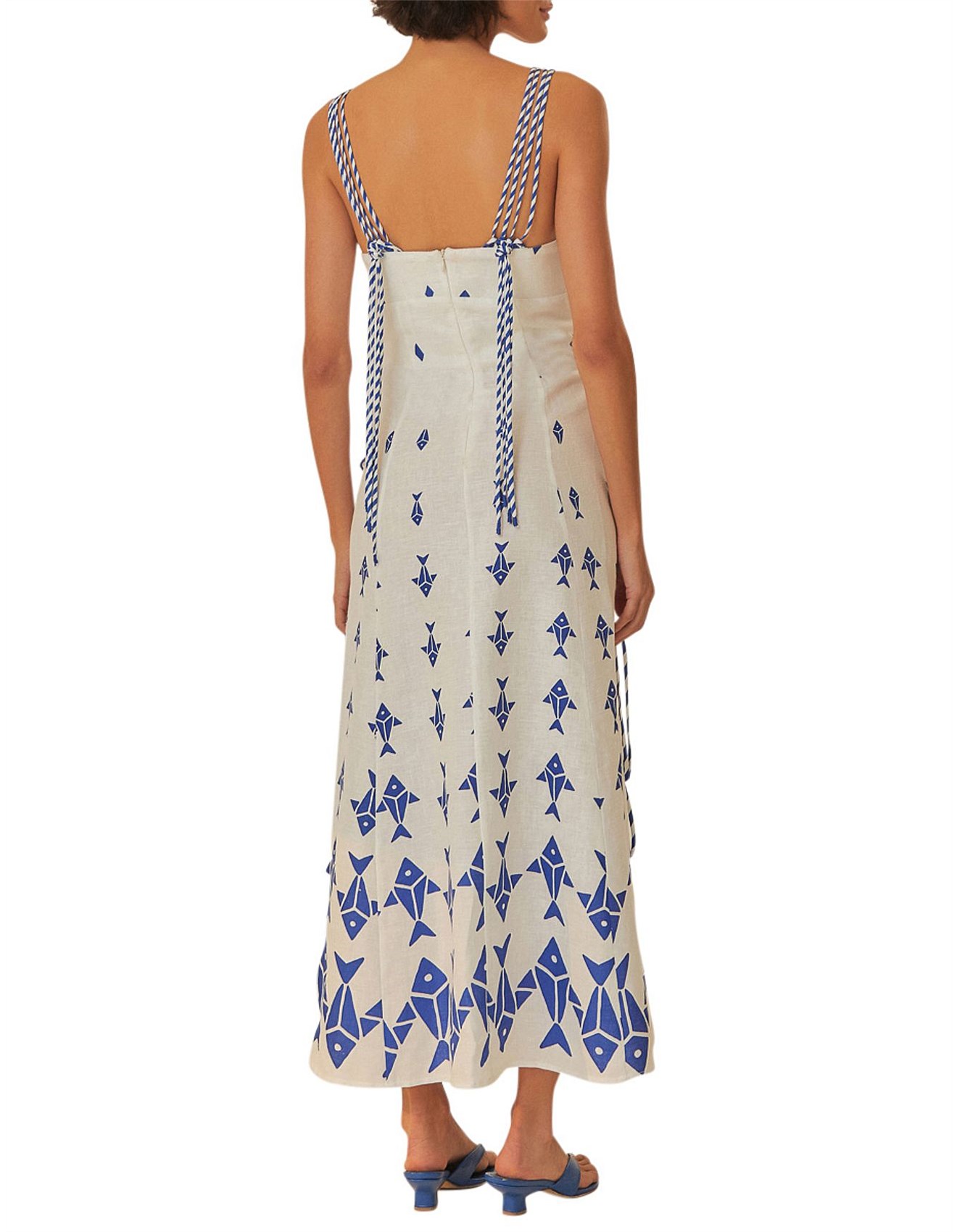 Farm Rio Graphic Fishes Off-white Maxi Dress | David Jones