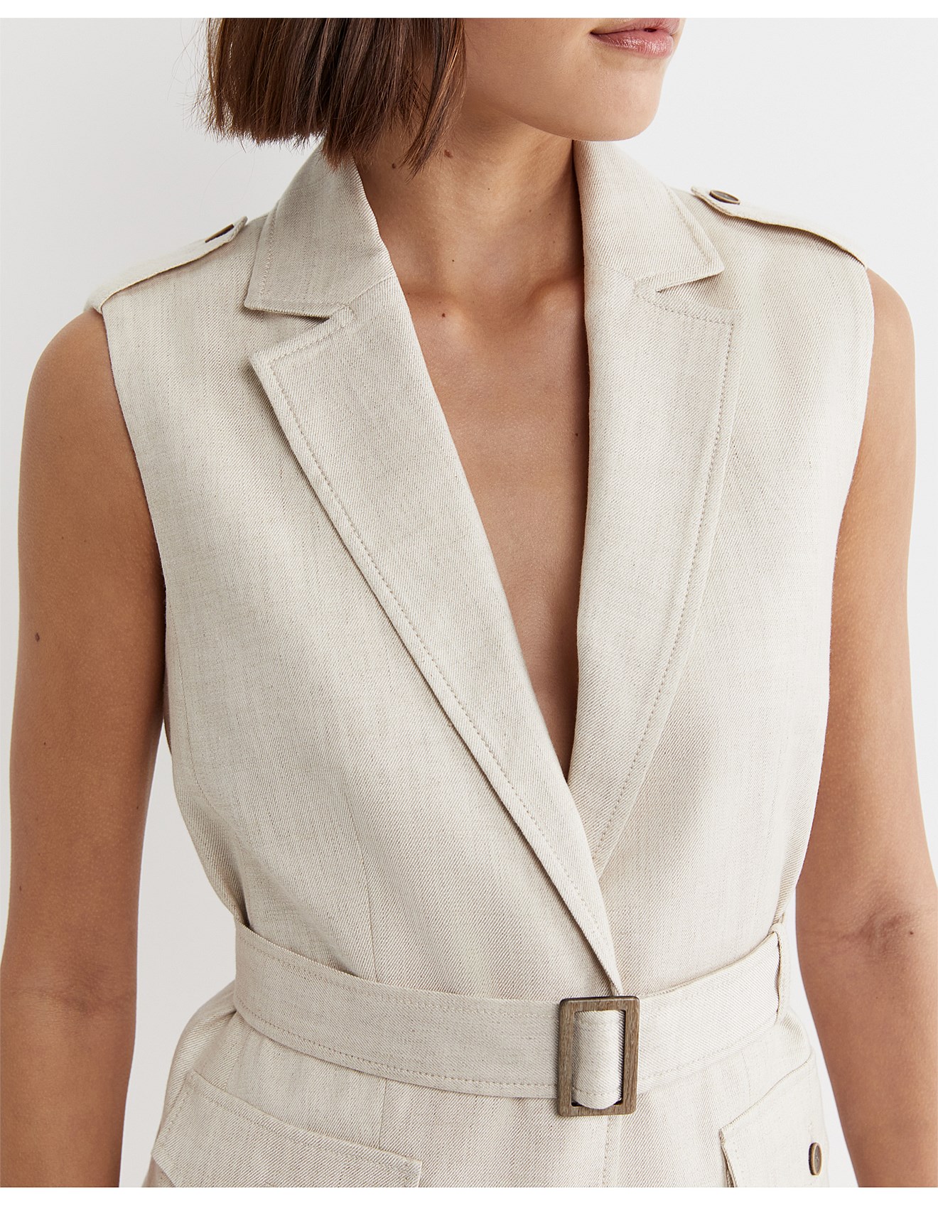 Sportscraft Lena Linen Safari Vest | David Jones