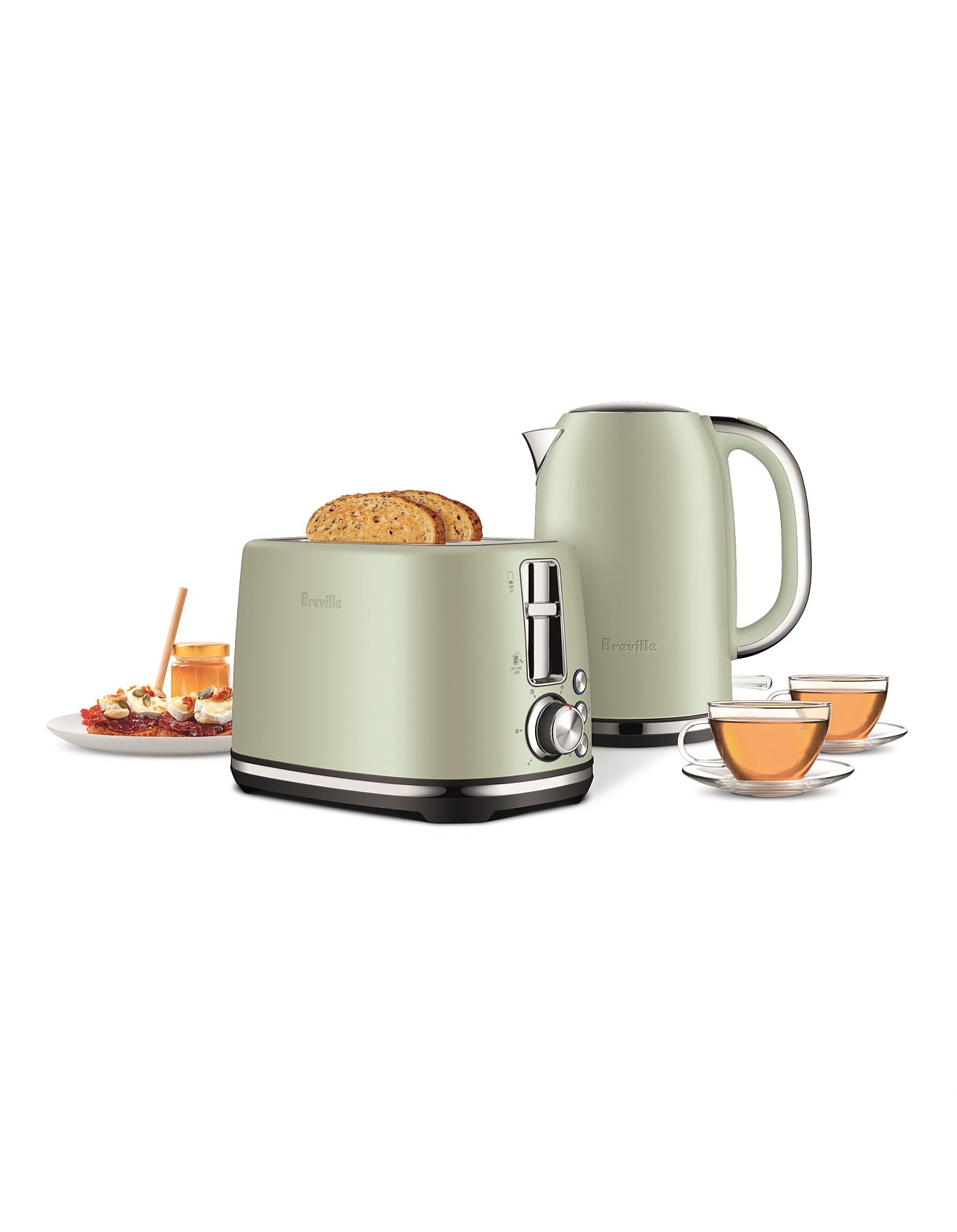 Breville Lkt822sge the Brunch Set 2 Slice Toaster & Kettle Breakfast Pack | David Jones