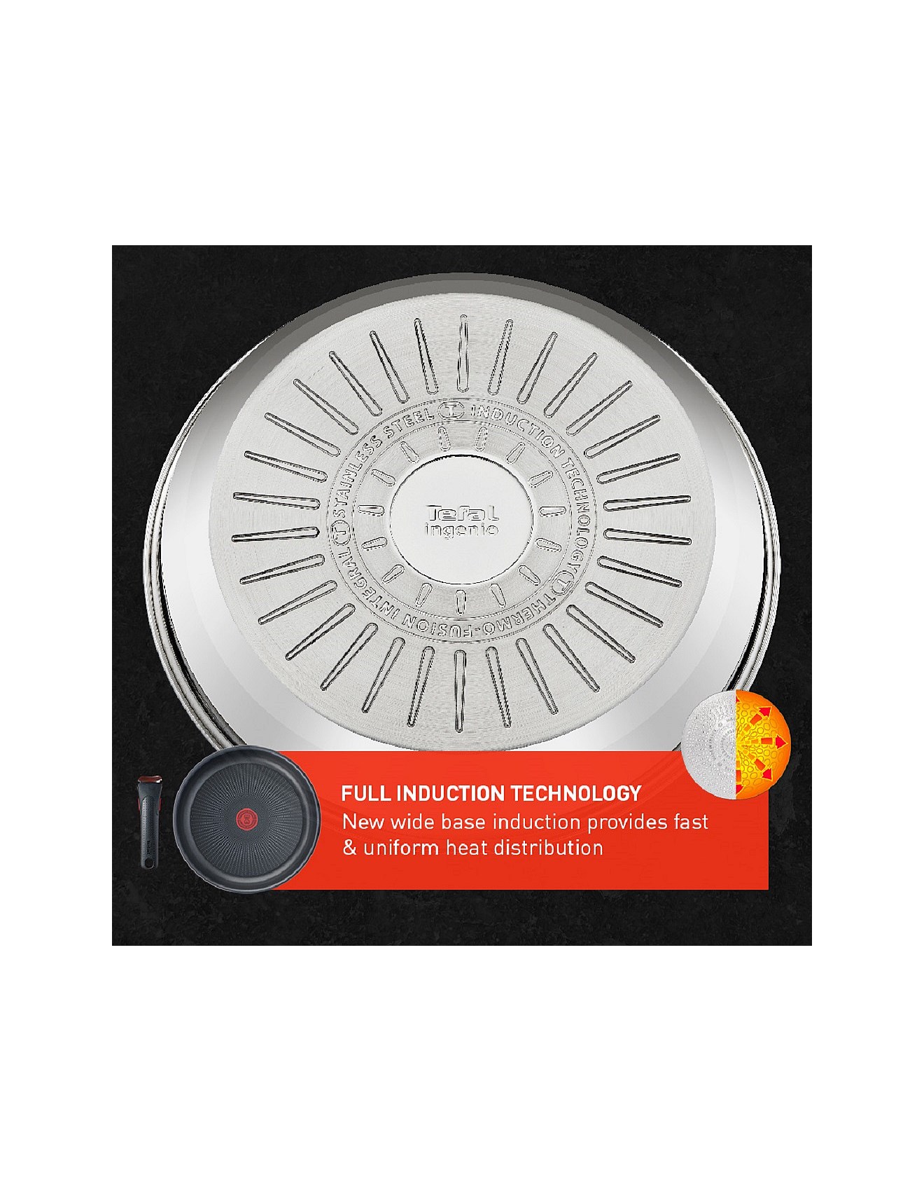 Tefal Tefal Ingenio Emotion Induction Non-stick Stainless Steel 6pc Set | David Jones