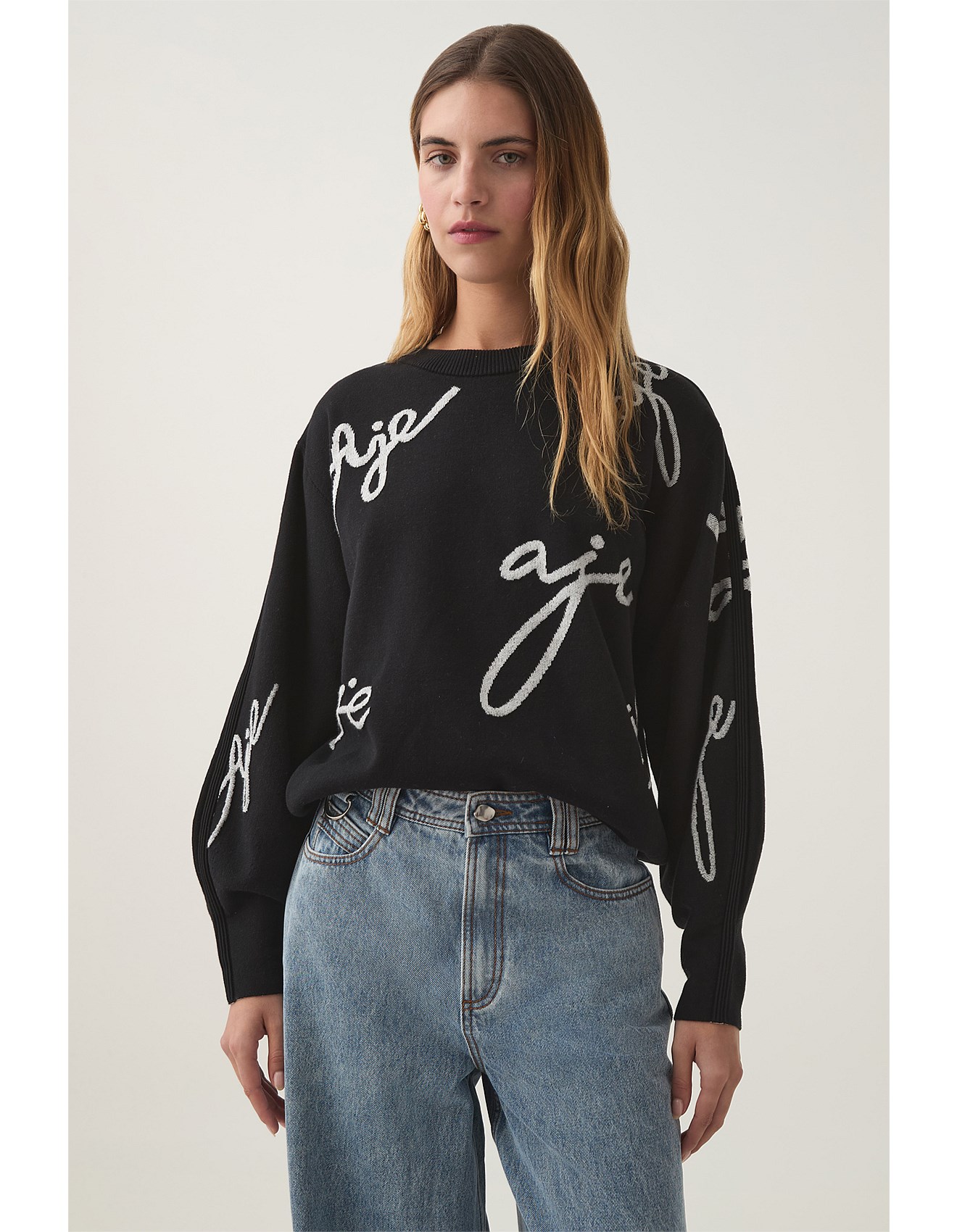 Aje Resemblance Logo Knit | David Jones