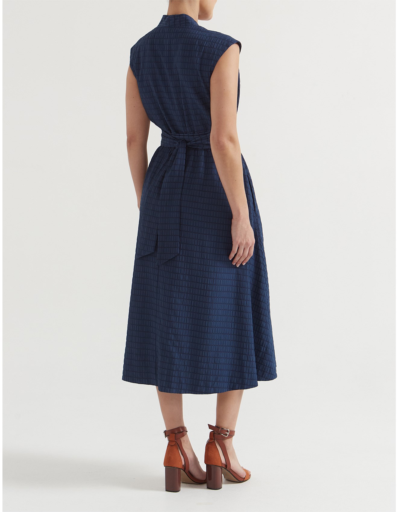 David Jones Tie Back V Neck Dress | David Jones