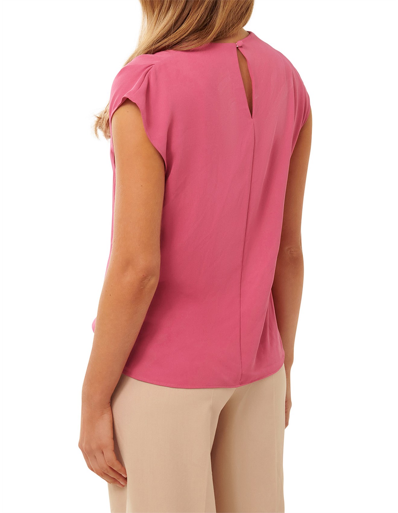 Forever New Jess Drape Neck Blouse | David Jones