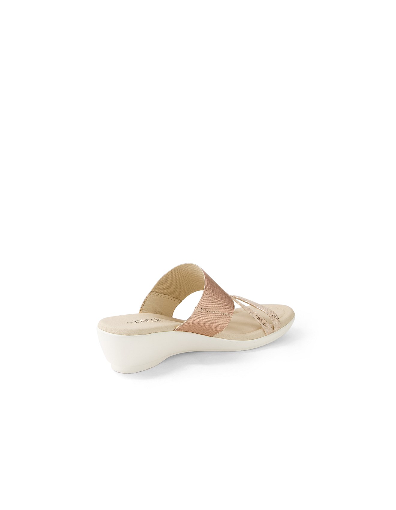 Supersoft By Diana Ferrari Paralee Rose Gold Leather Elastic Sandals ...
