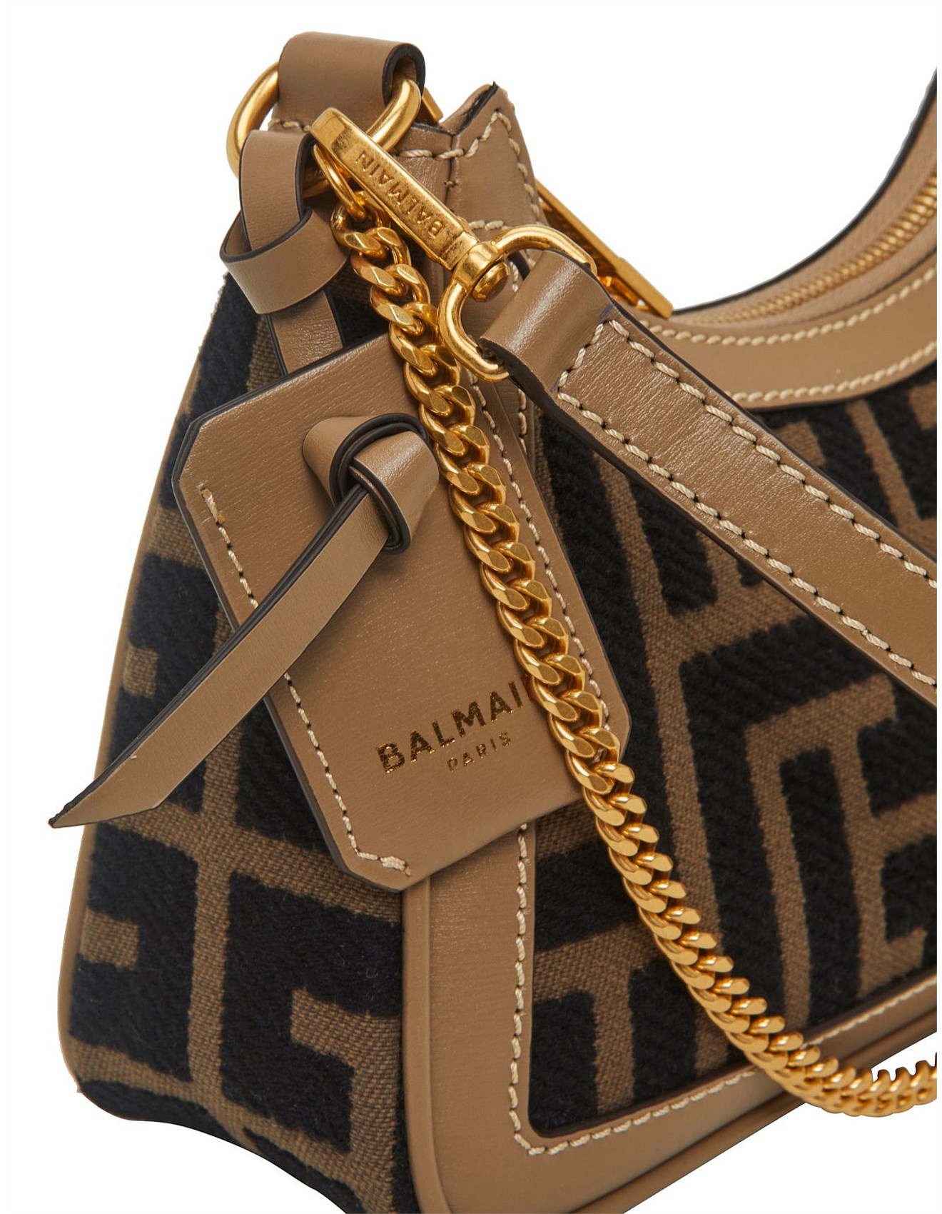 Balmain B-army Monogram Jacquard Shoulder Bag | David Jones
