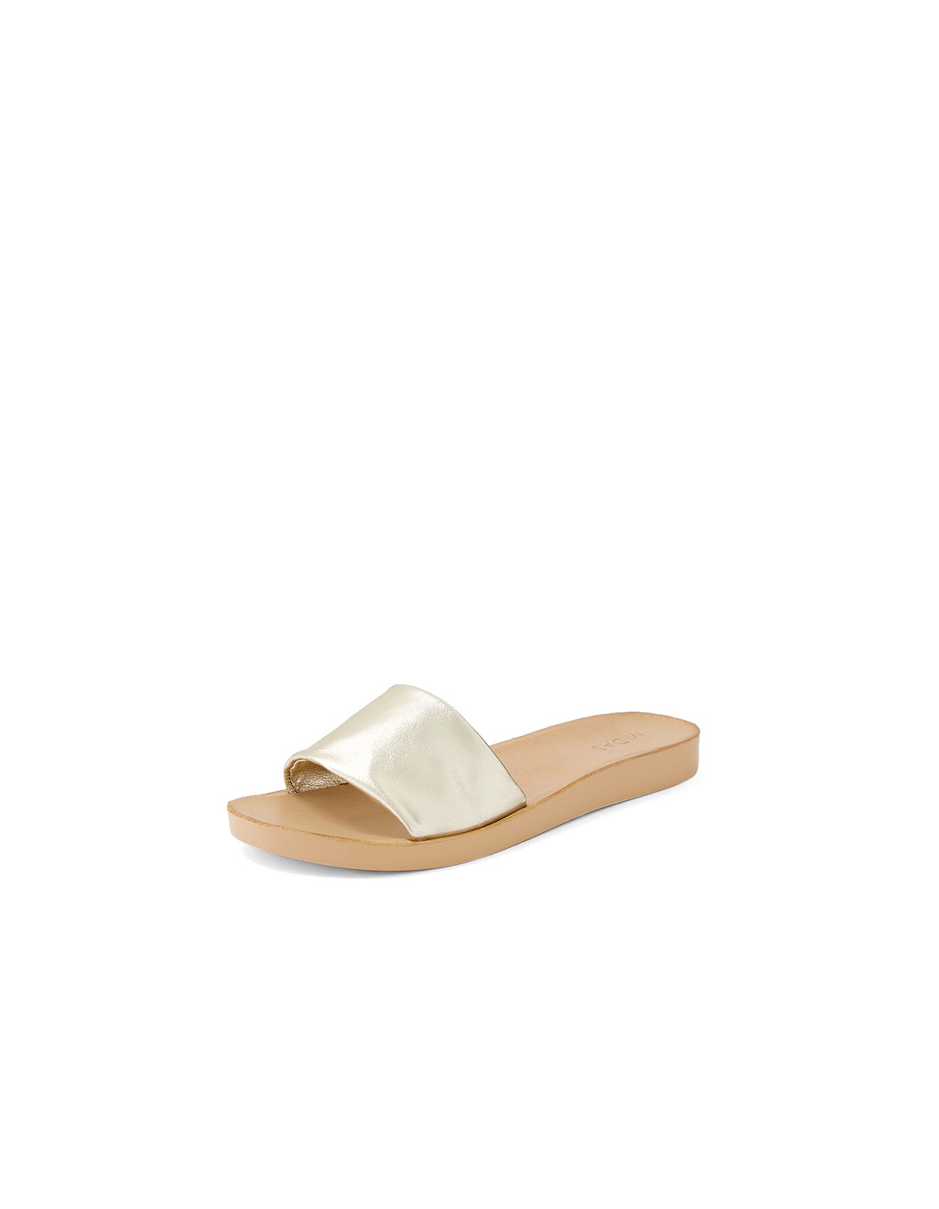 Midas Natiny Pale Gold Leather Slides | David Jones