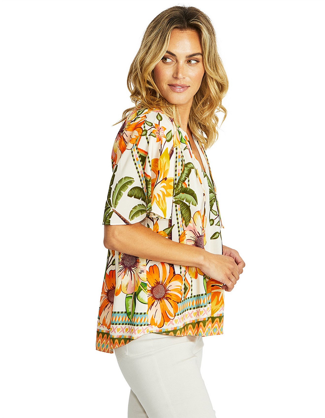 Ping Pong Ipanema Bell Sleeve Blouse | David Jones