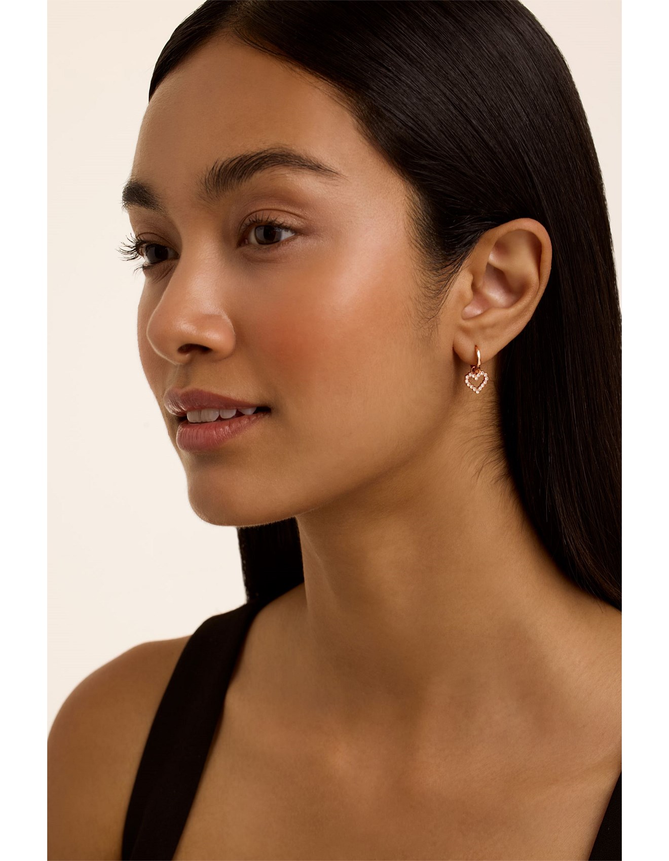 Ted Baker Amora Huggie Hoop Earrings W/Heart Charm | David Jones