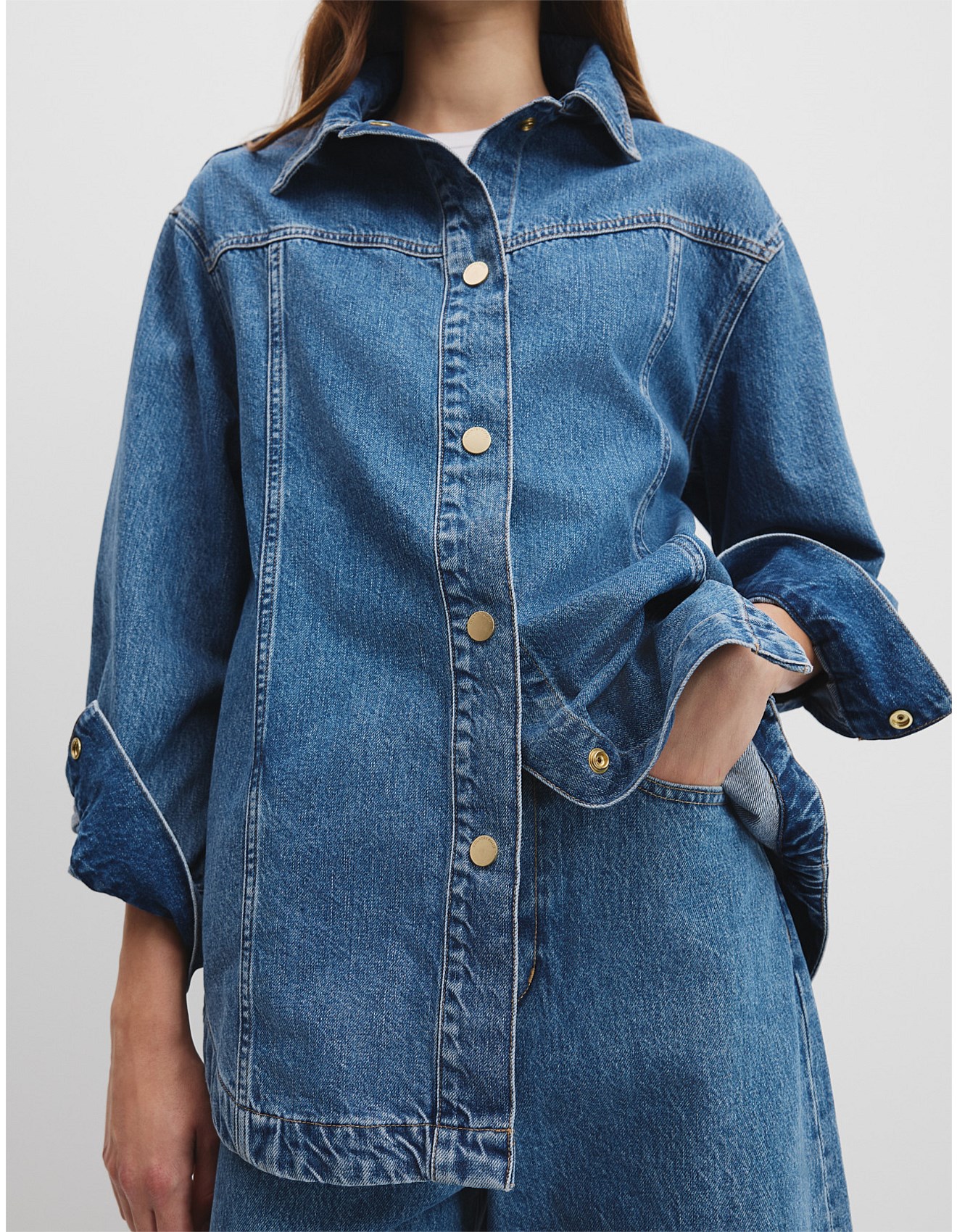 Country Road Denim Shacket | David Jones