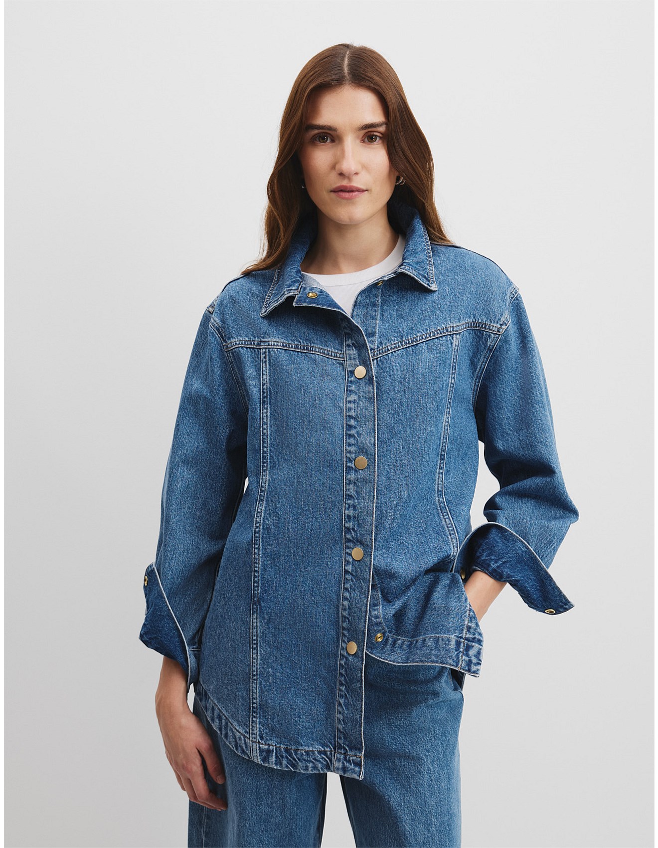 Country Road Denim Shacket | David Jones