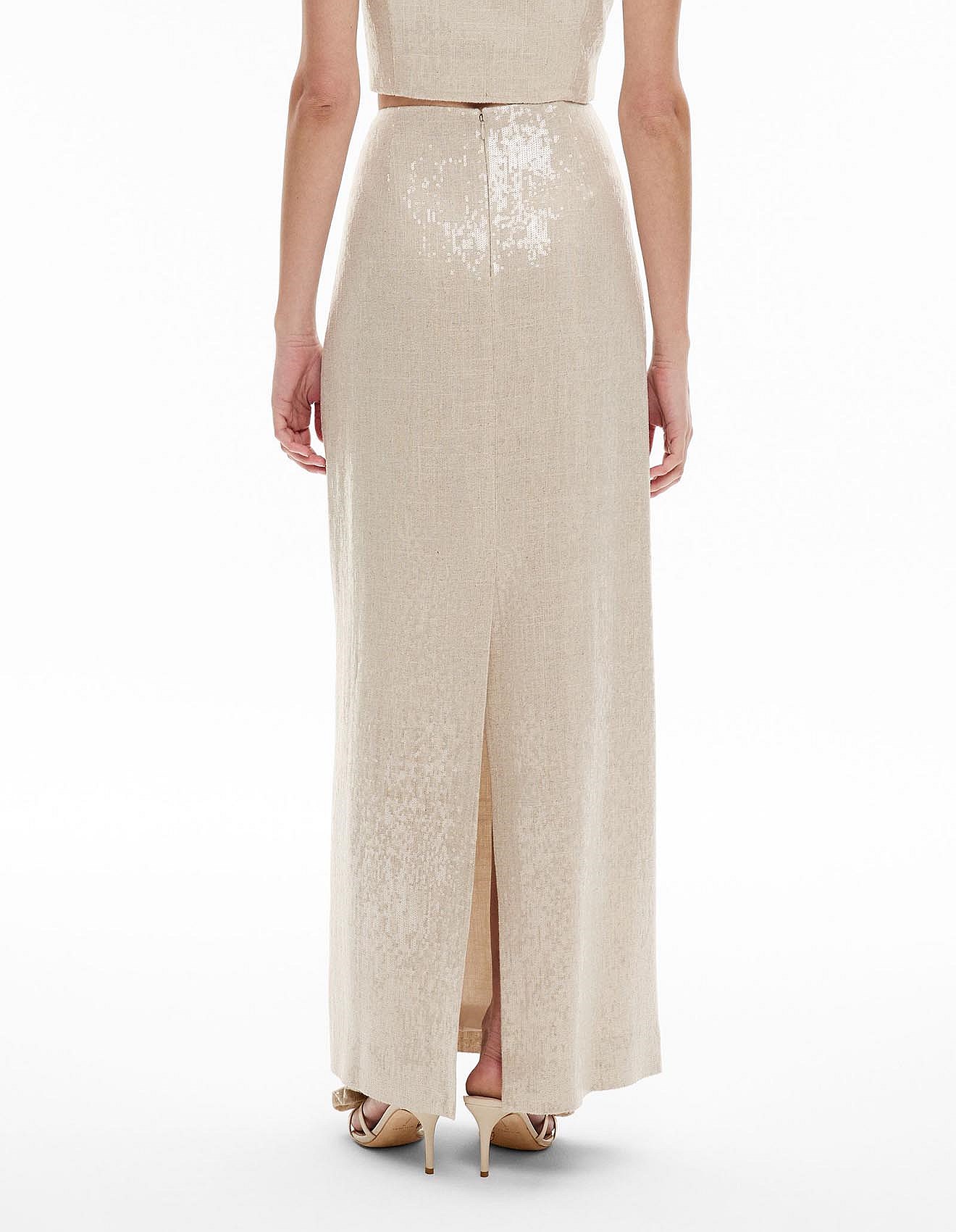 Witchery Sequin Linen Column Skirt | David Jones