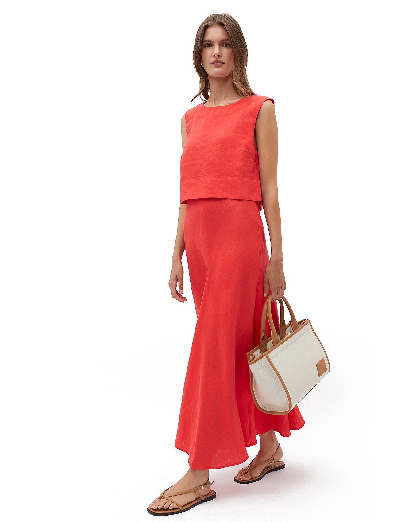 Seed Heritage Linen Cropped Shell Top | David Jones