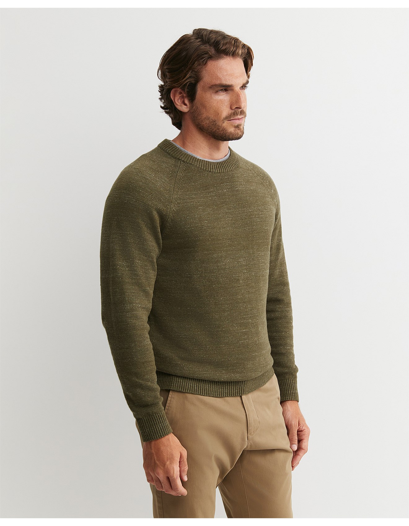 Sportscraft Riley Raglan Crew Neck Knit | David Jones