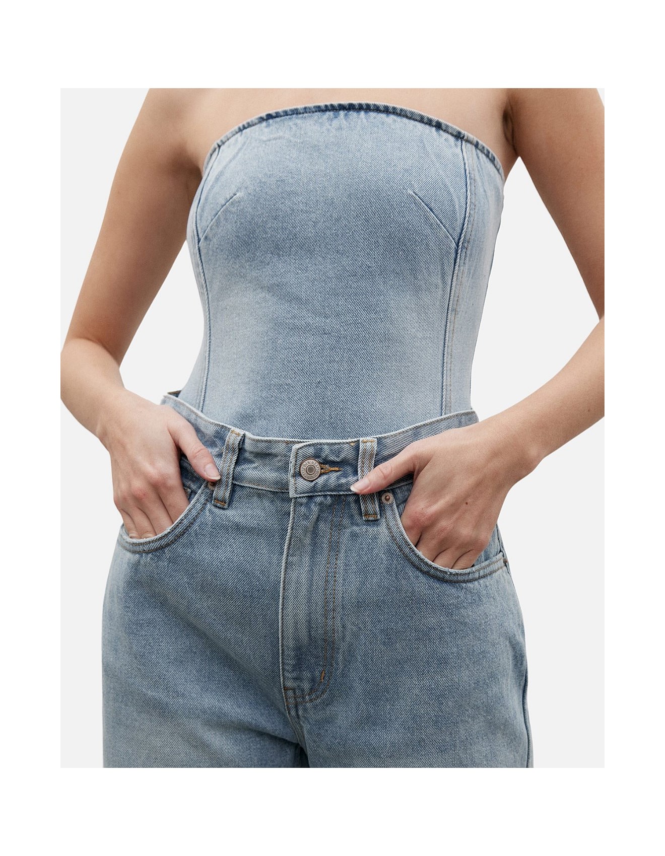Bayse Amiri Denim Corset | David Jones