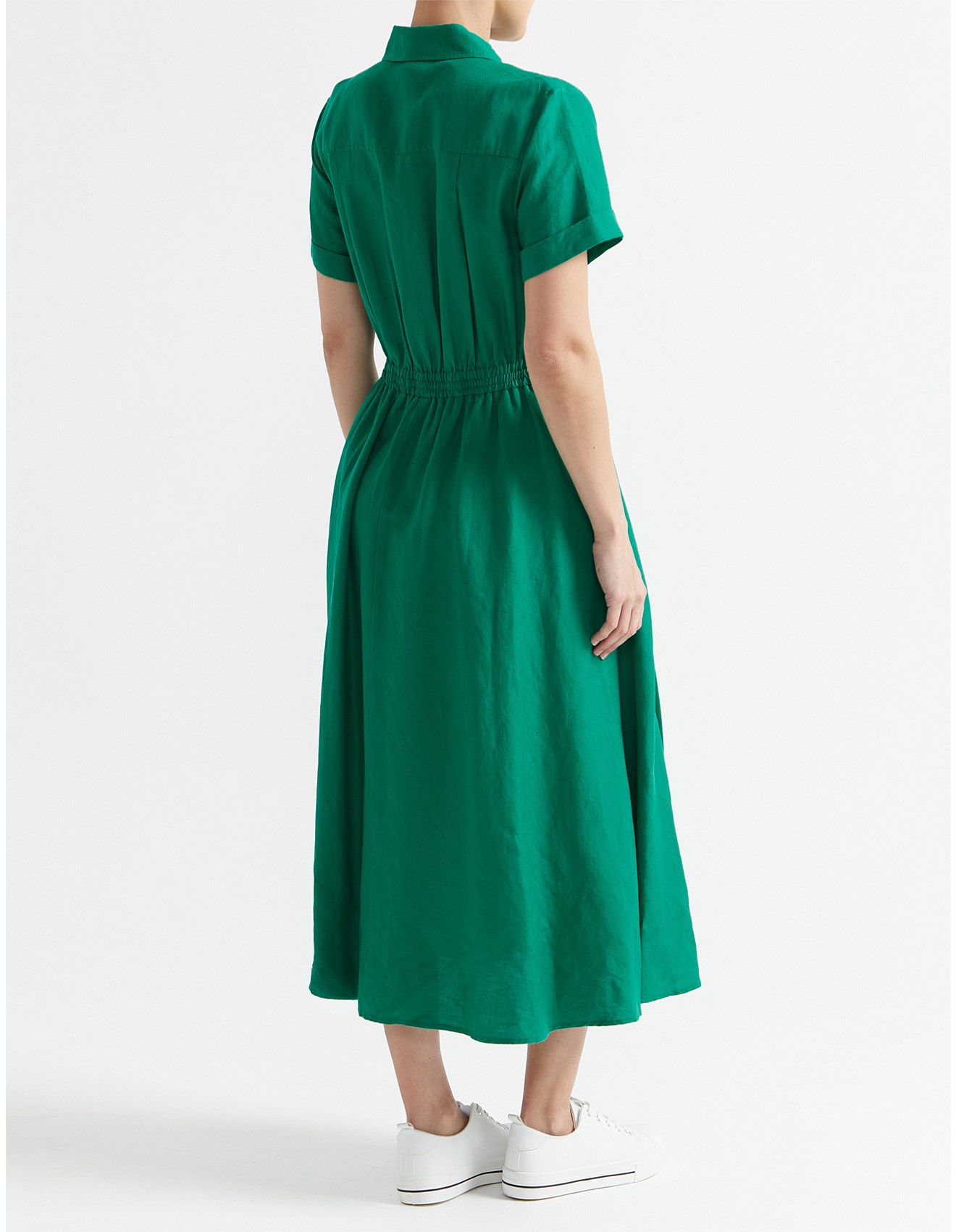 David Jones Collection Short Sleeve Linen Shirt Dress | David Jones