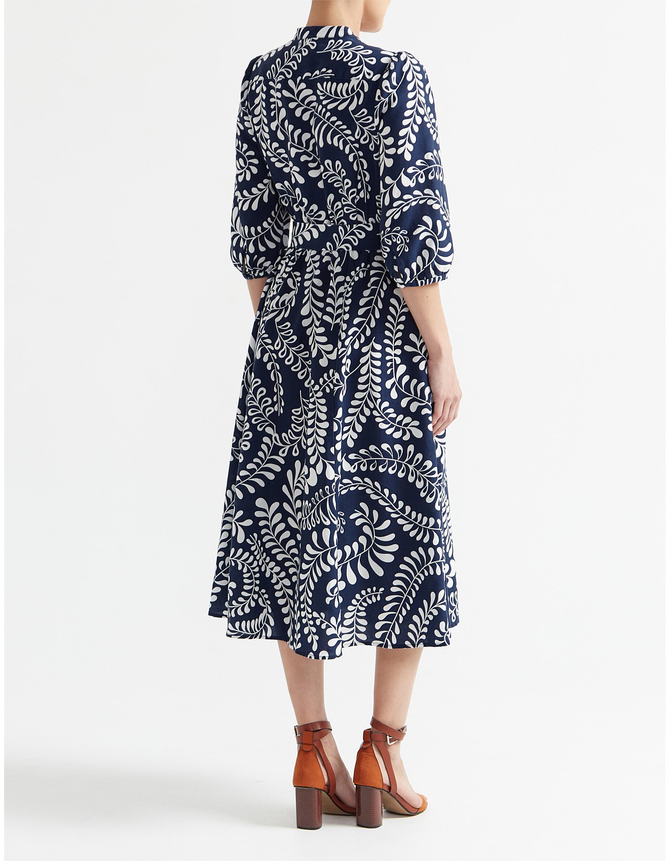 David Jones Wrap Linen Blend Dress | David Jones