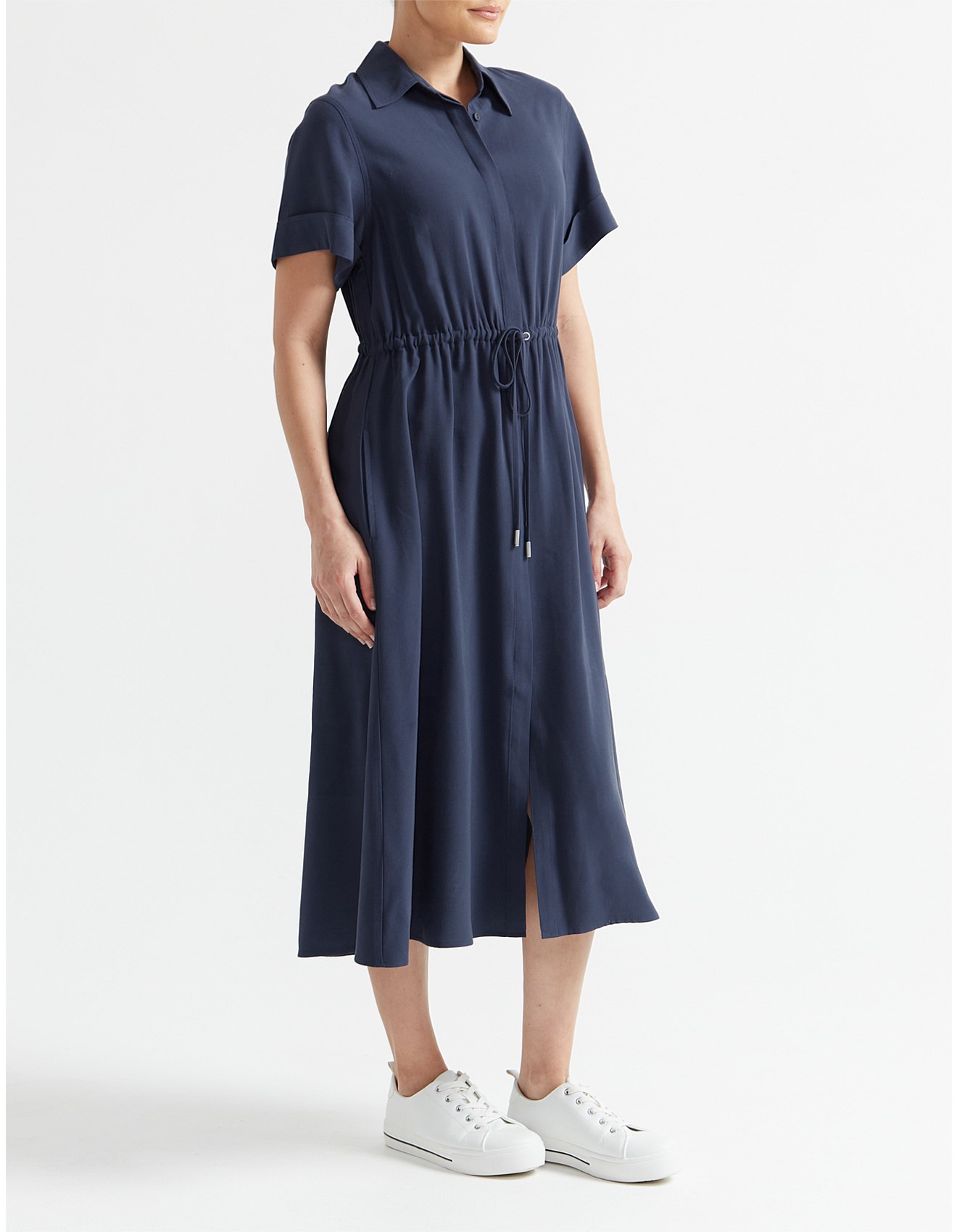David Jones Collection Drawstring Midi Dress | David Jones