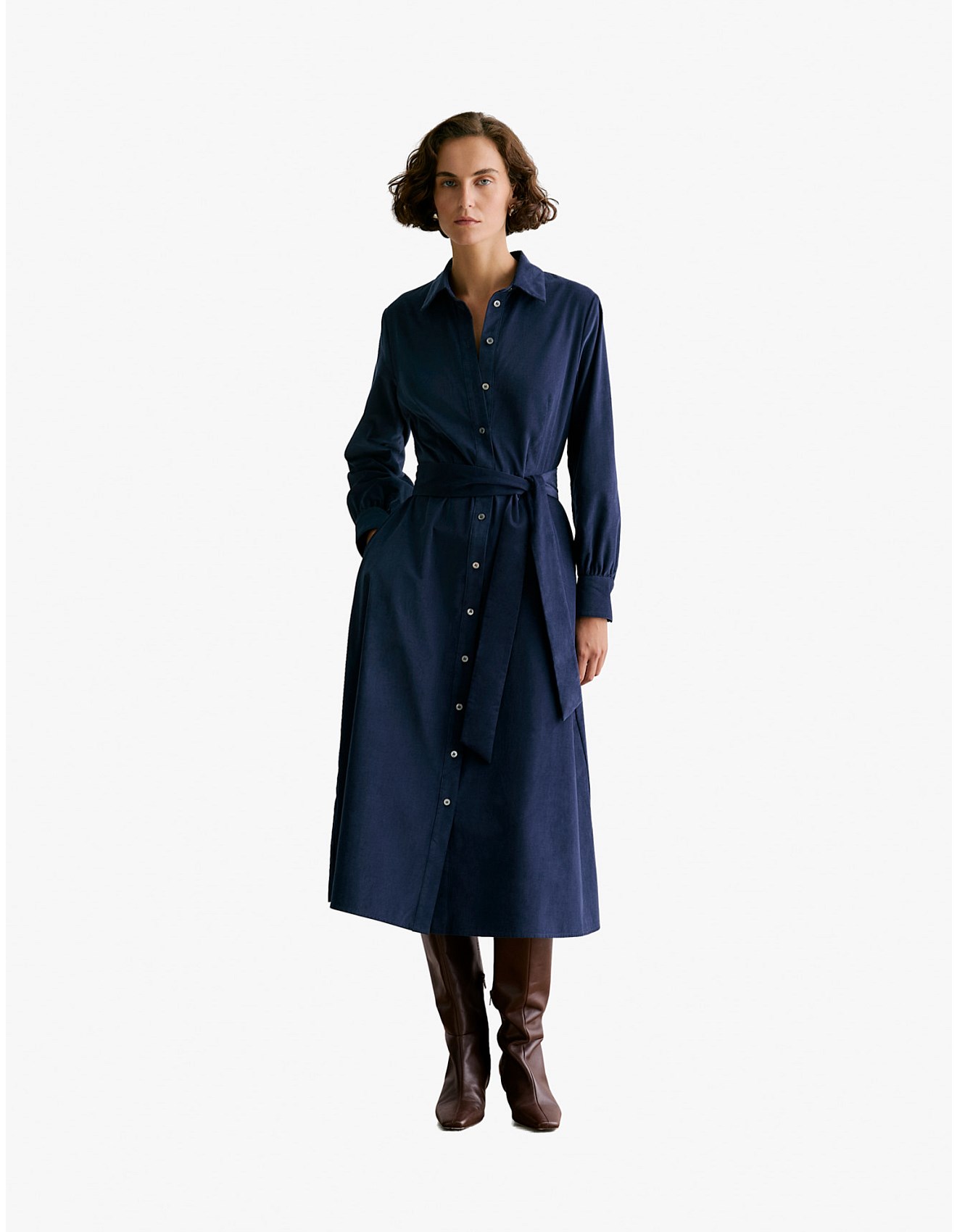 Trenery Pinwale Cord Shirt Dress | David Jones