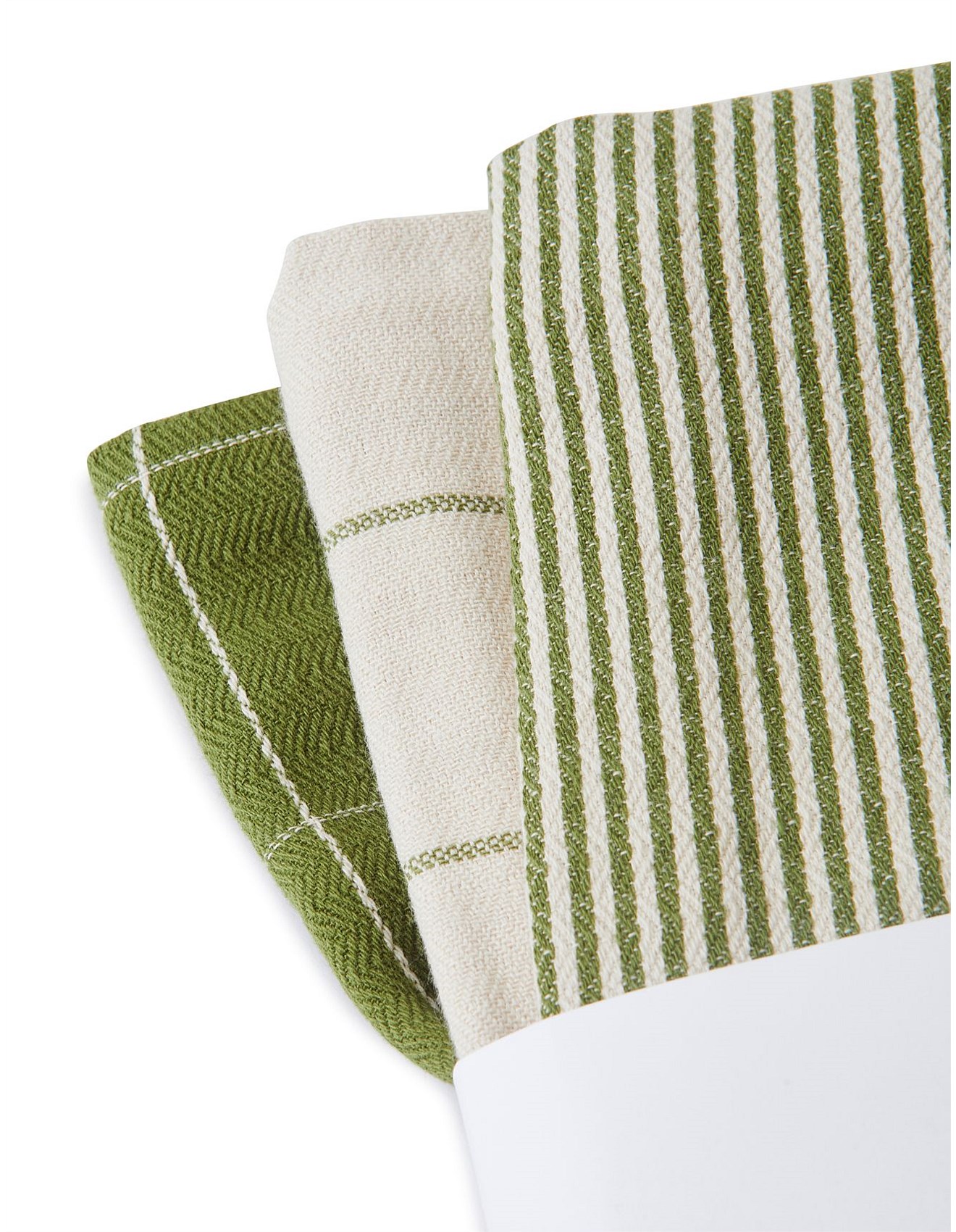 David Jones Balmain Green Yarn Dyed Cotton Tea Towel Set | David Jones