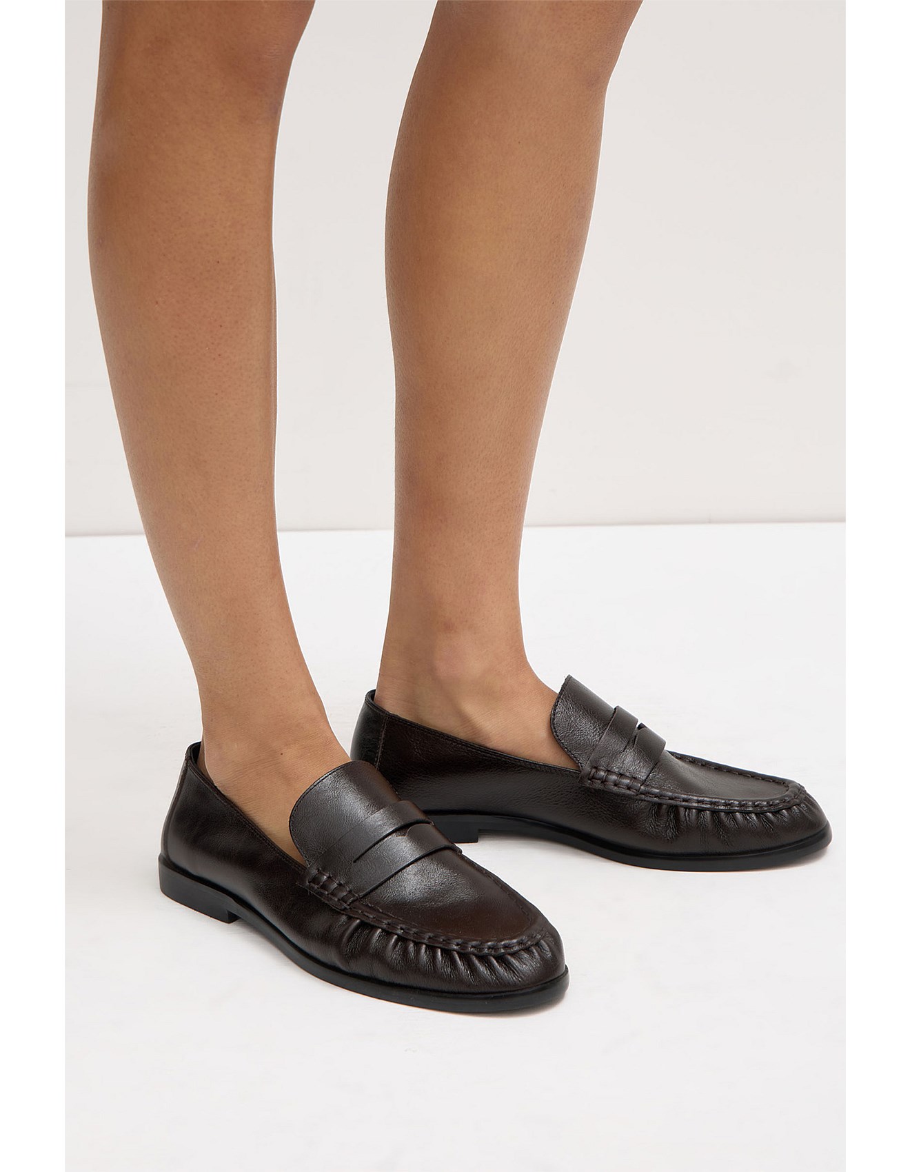 Assembly Label Women's Avenue Leather Loafer Crinkle Umber Shoe | David ...