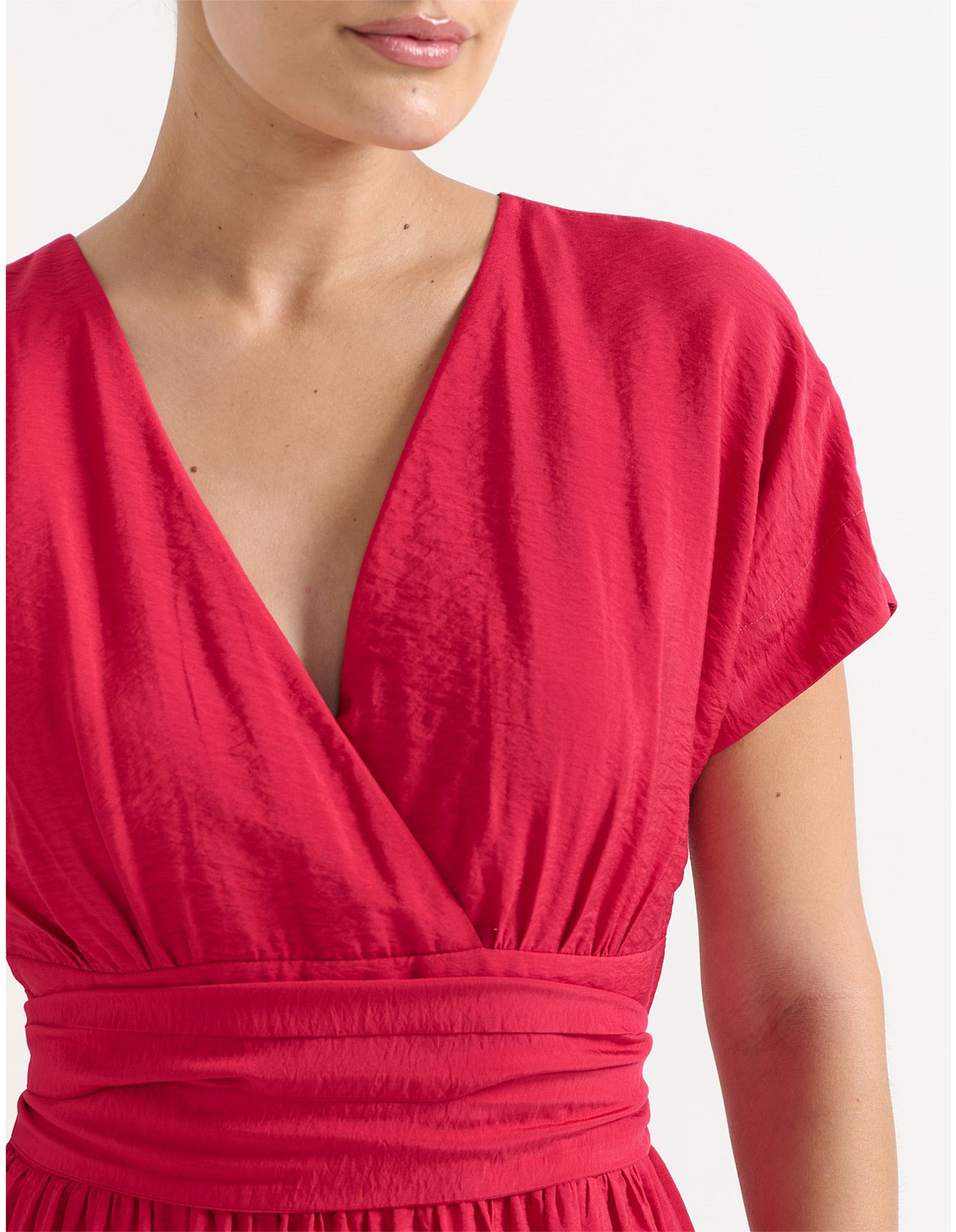 David Jones Collection Short Sleeve Mock Wrap Dress | David Jones