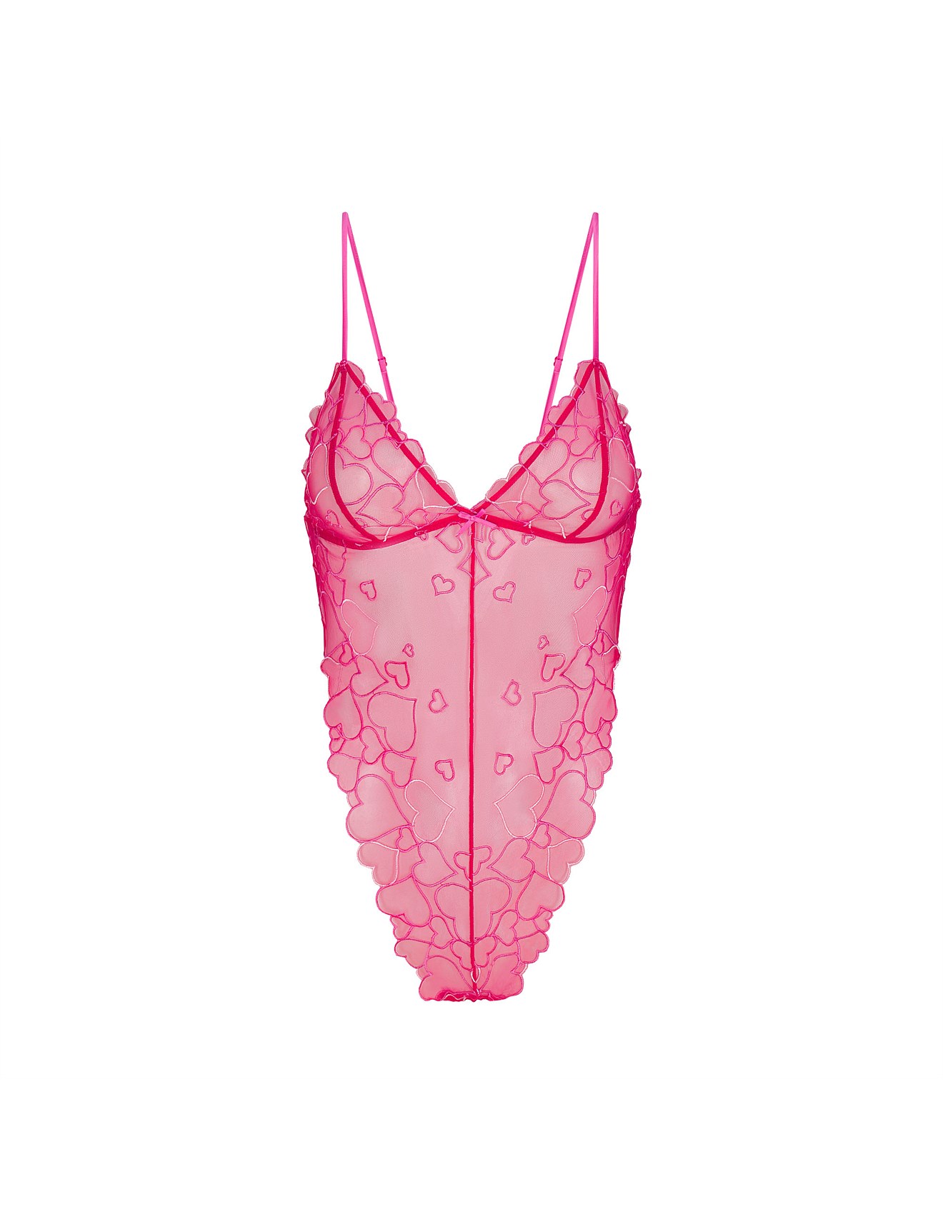 Skims Embroidered Tulle Teddy | David Jones