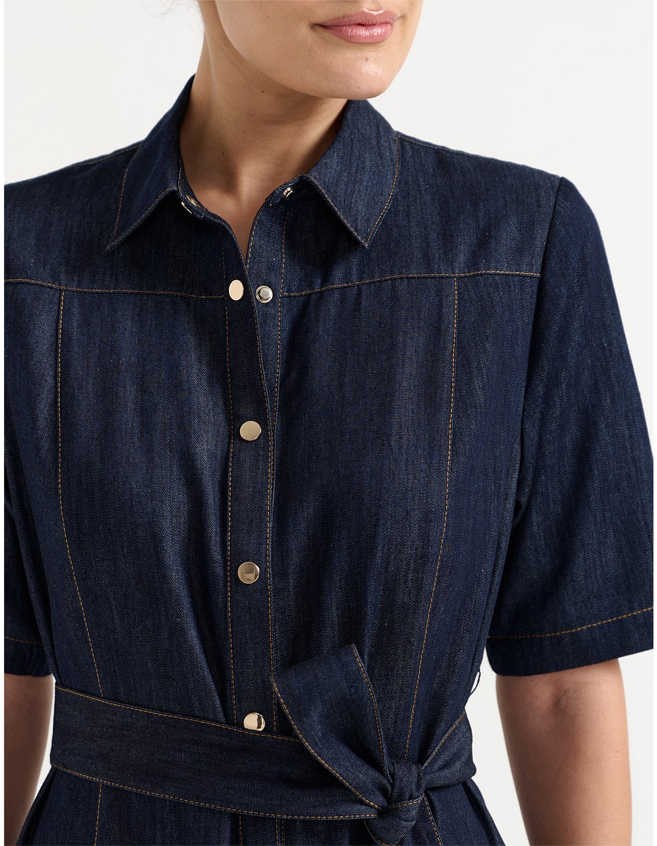 David Jones Collection Denim Shirt Dress | David Jones