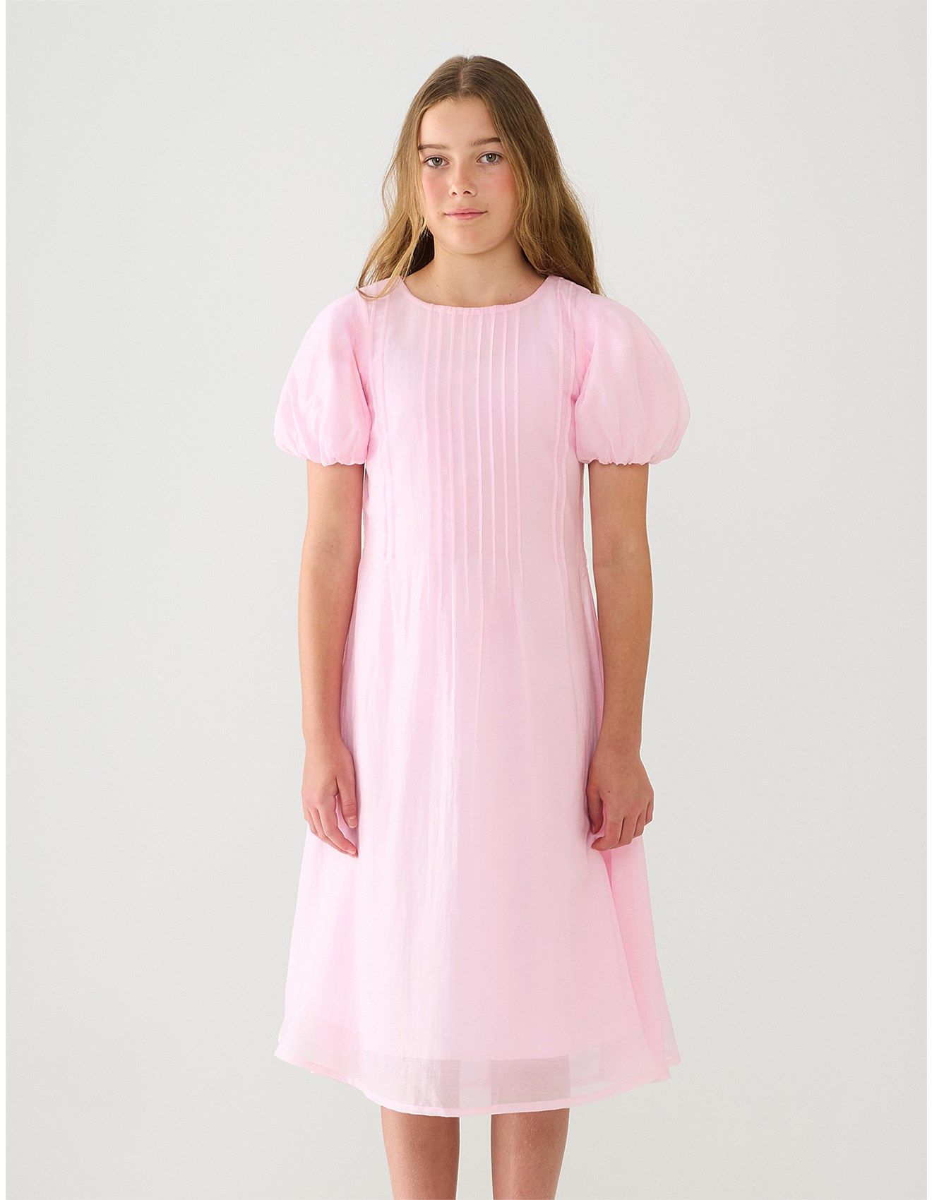 Saffron & Clover Madi Organza Pleat Dress | David Jones