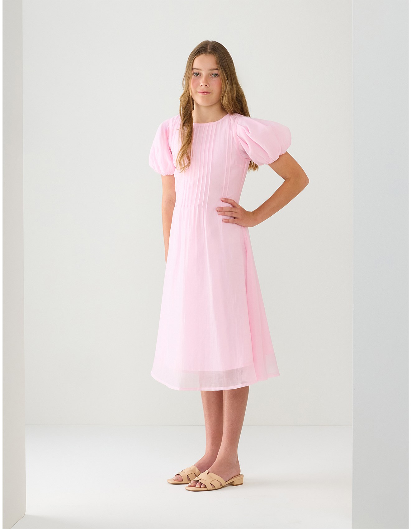Saffron & Clover Madi Organza Pleat Dress | David Jones