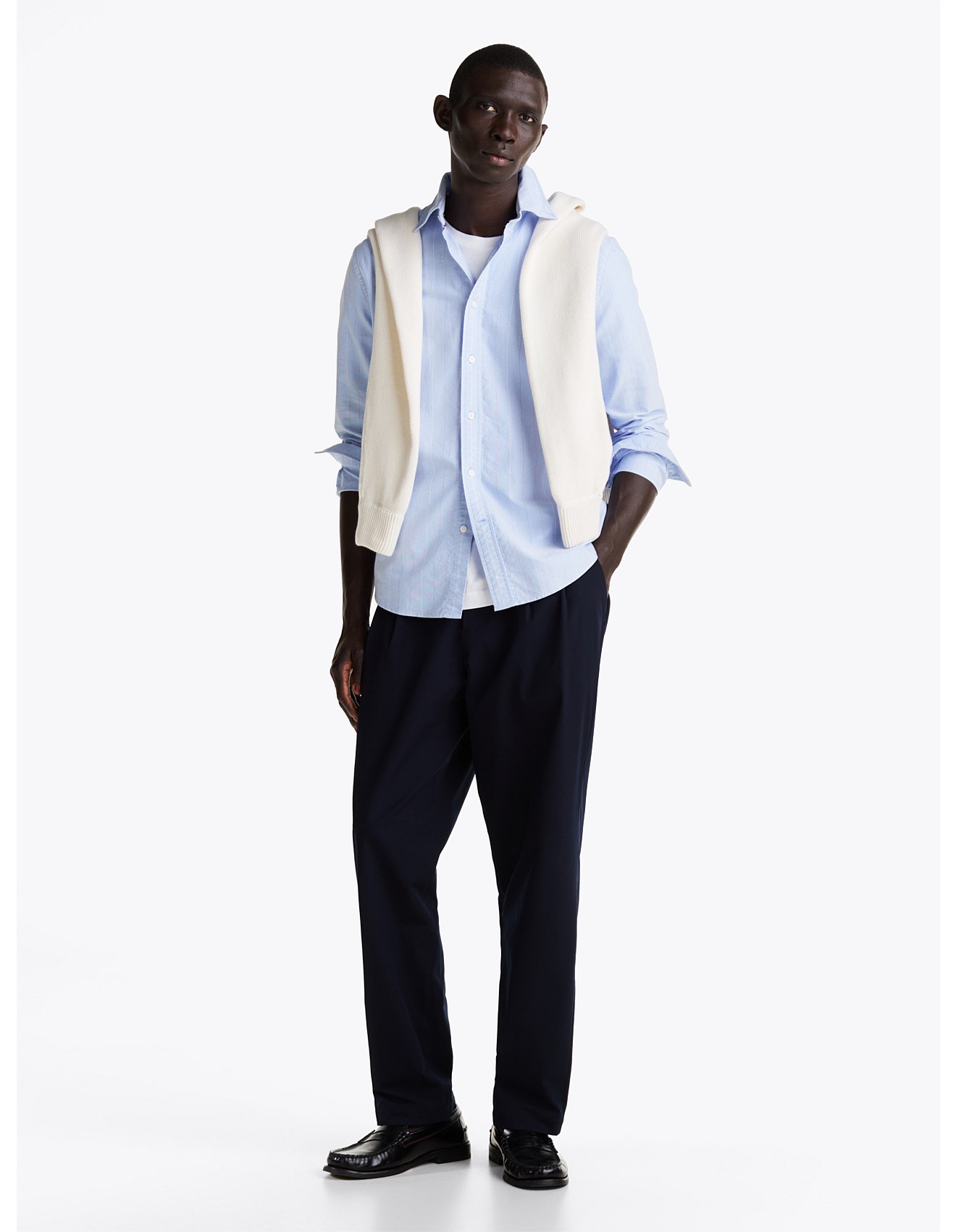 Tommy Hilfiger Regular Fit Stripe Oxford Shirt | David Jones