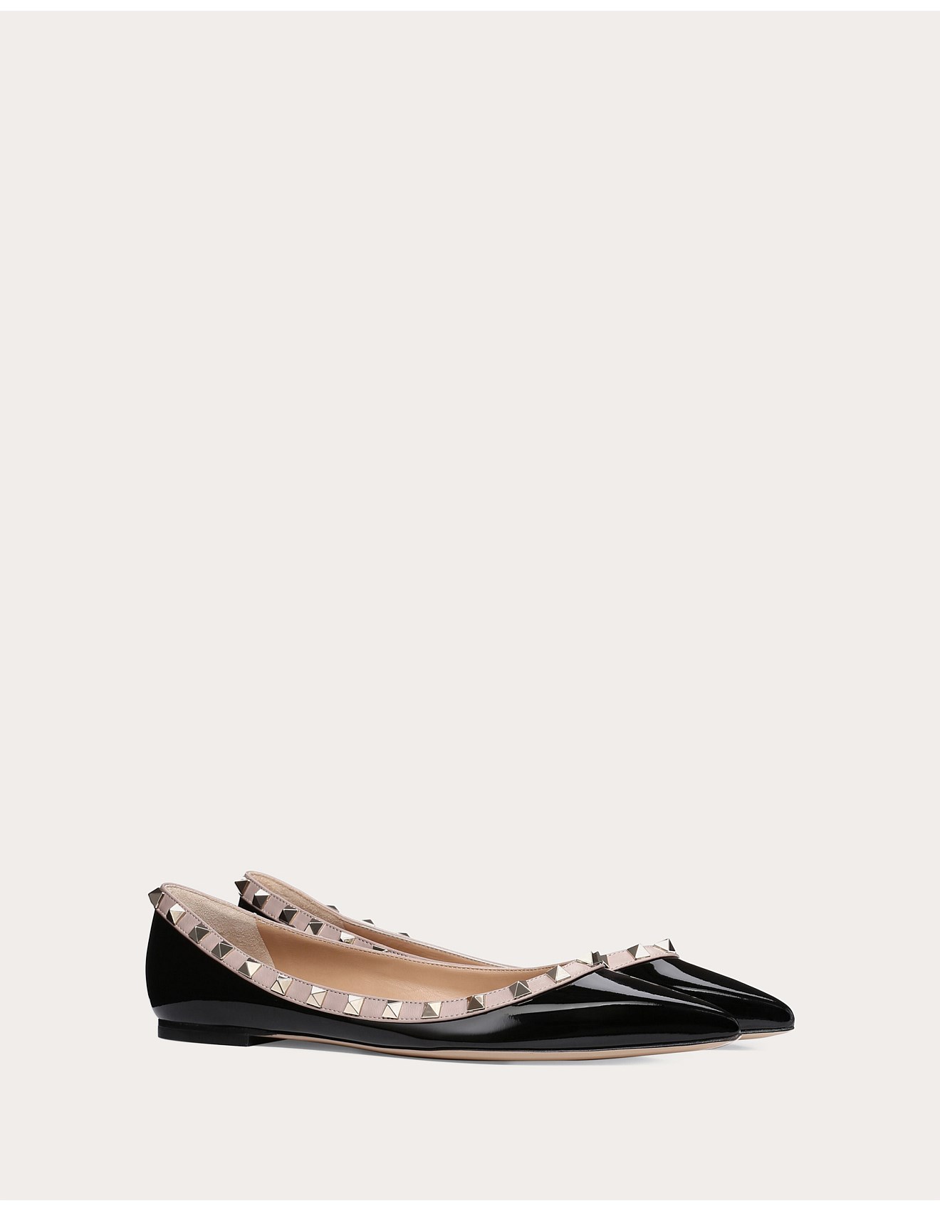 Valentino Rockstud Ballerina In Patent Leather | David Jones