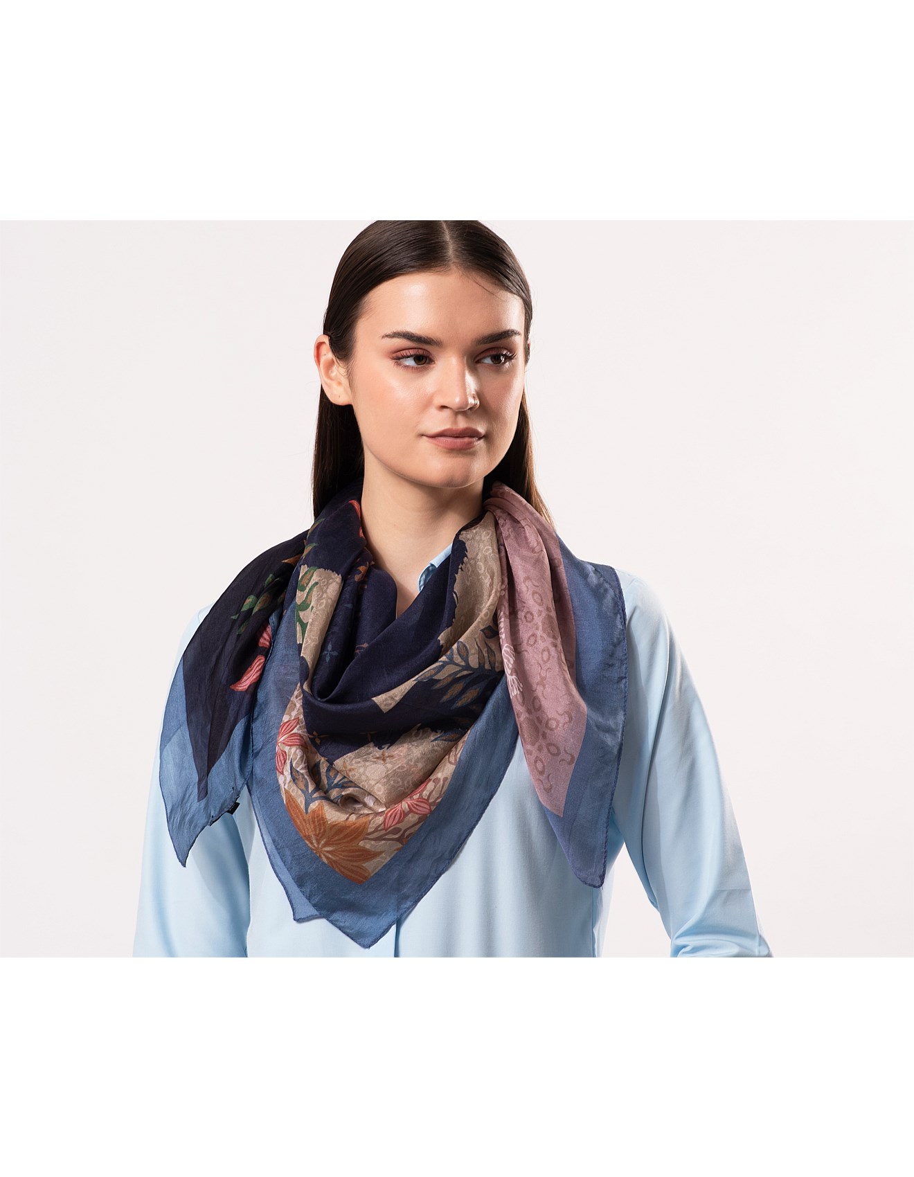 D Lux Talia Digital Print Silk Square 100x100cm | David Jones