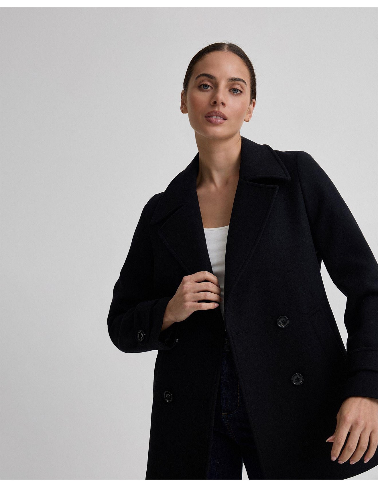Oxford Avril Wool Pea Coat | David Jones