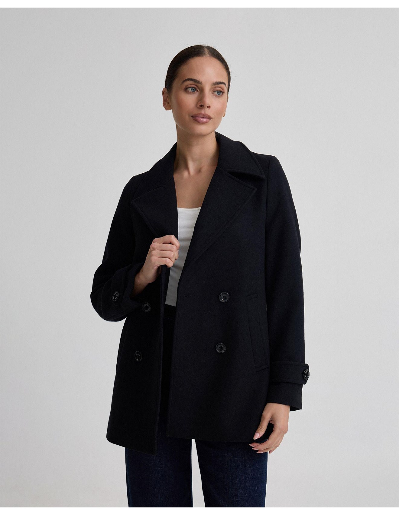 Oxford Avril Wool Pea Coat | David Jones