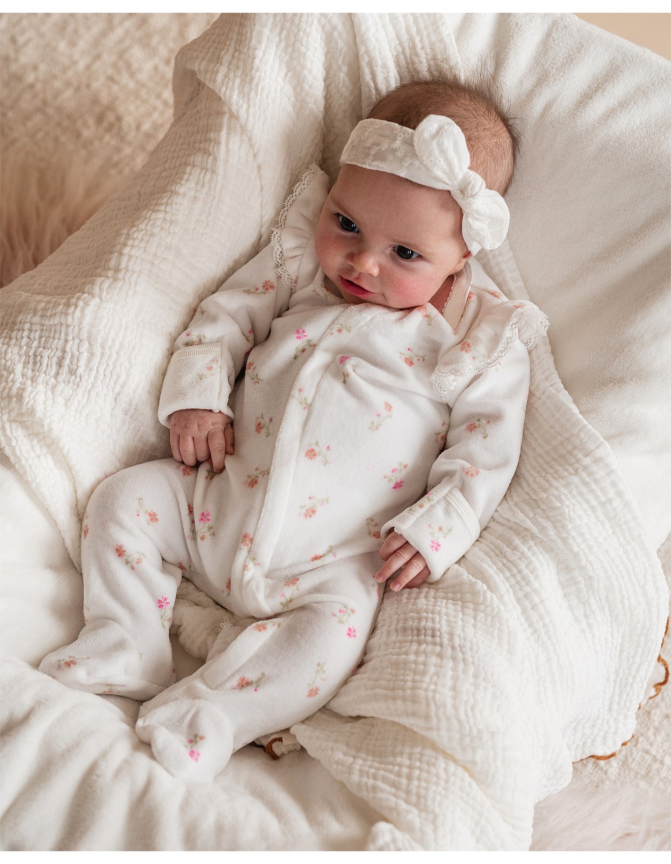 Bebe By Minihaha Baby Molly Velour Onesie | David Jones