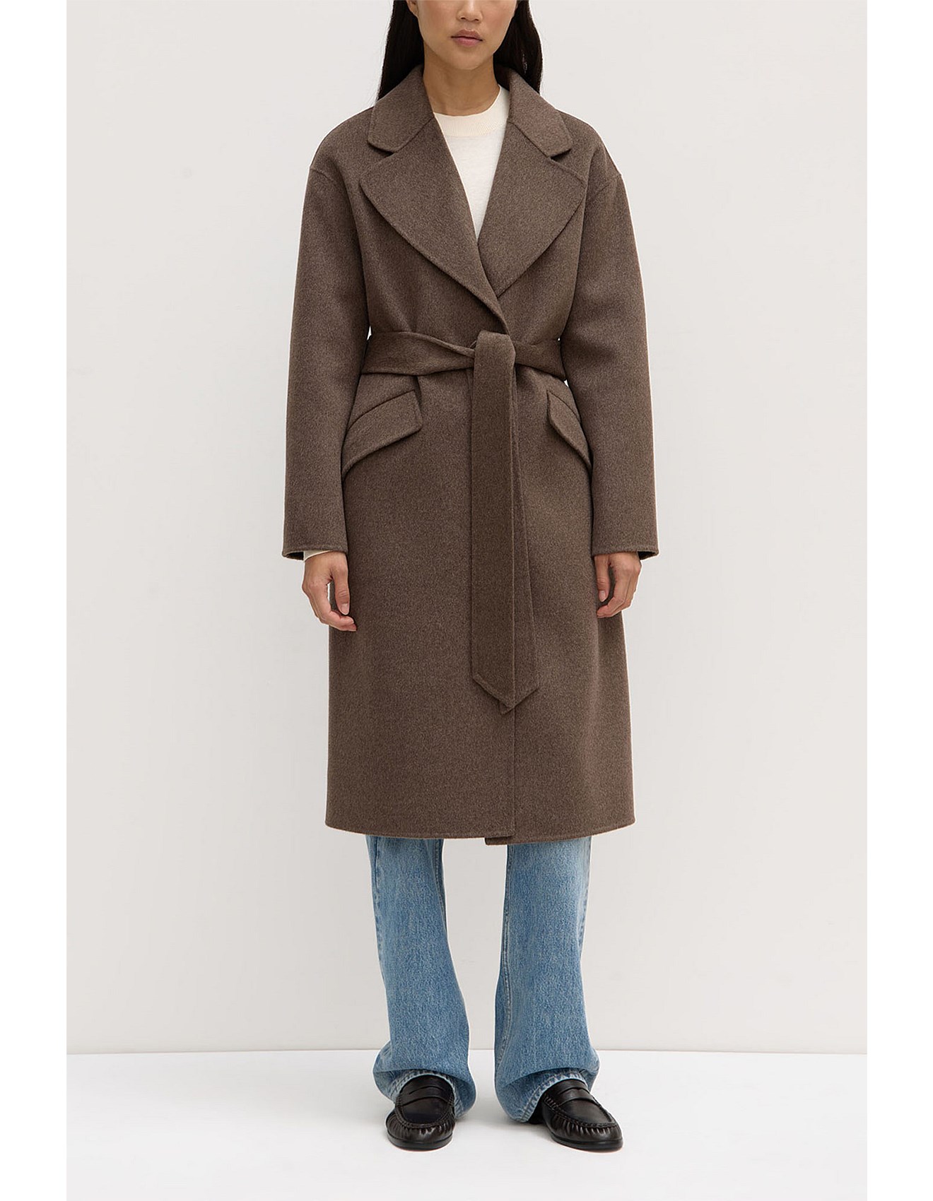 Assembly Label Sadie Single Breasted Wool Coat Cocoa Marle | David Jones