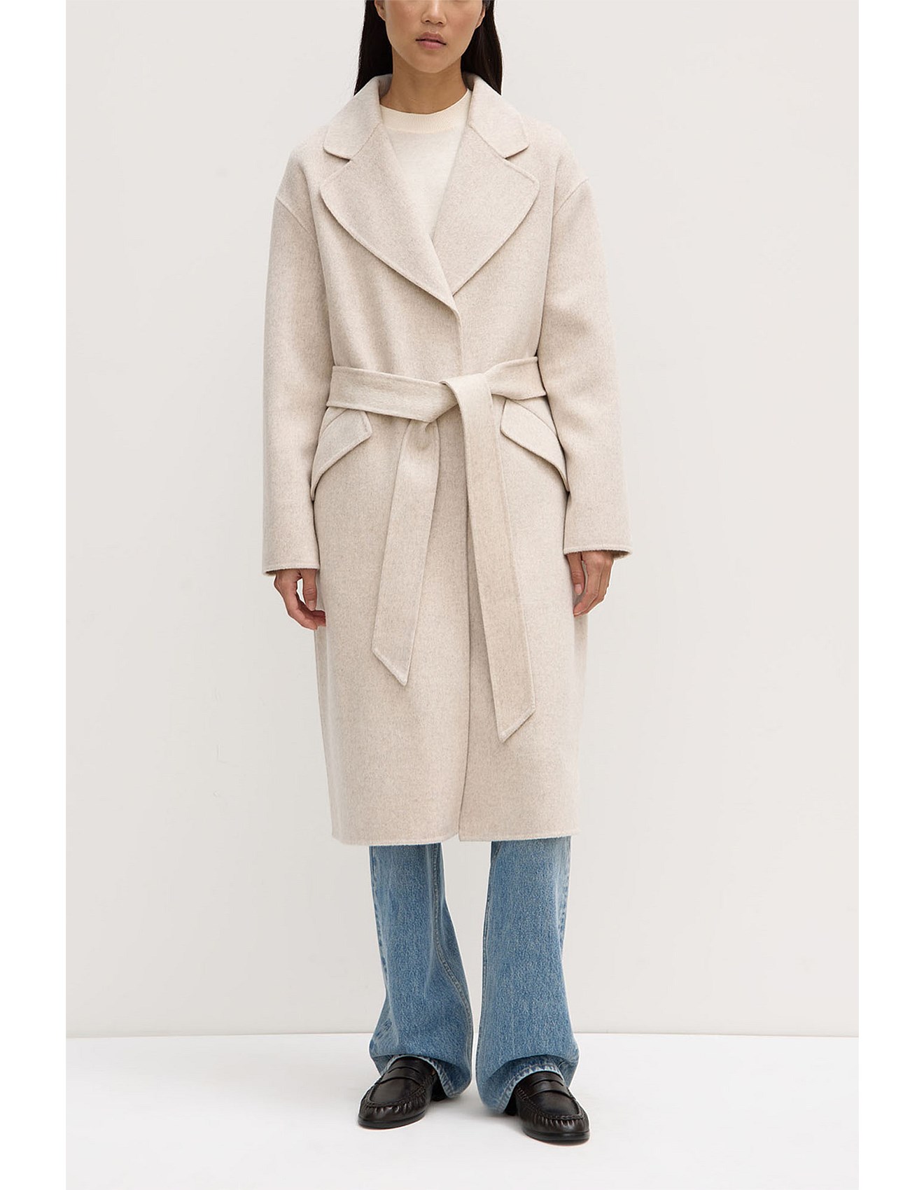 Assembly Label Sadie Single Breasted Wool Coat Oat Marle | David Jones
