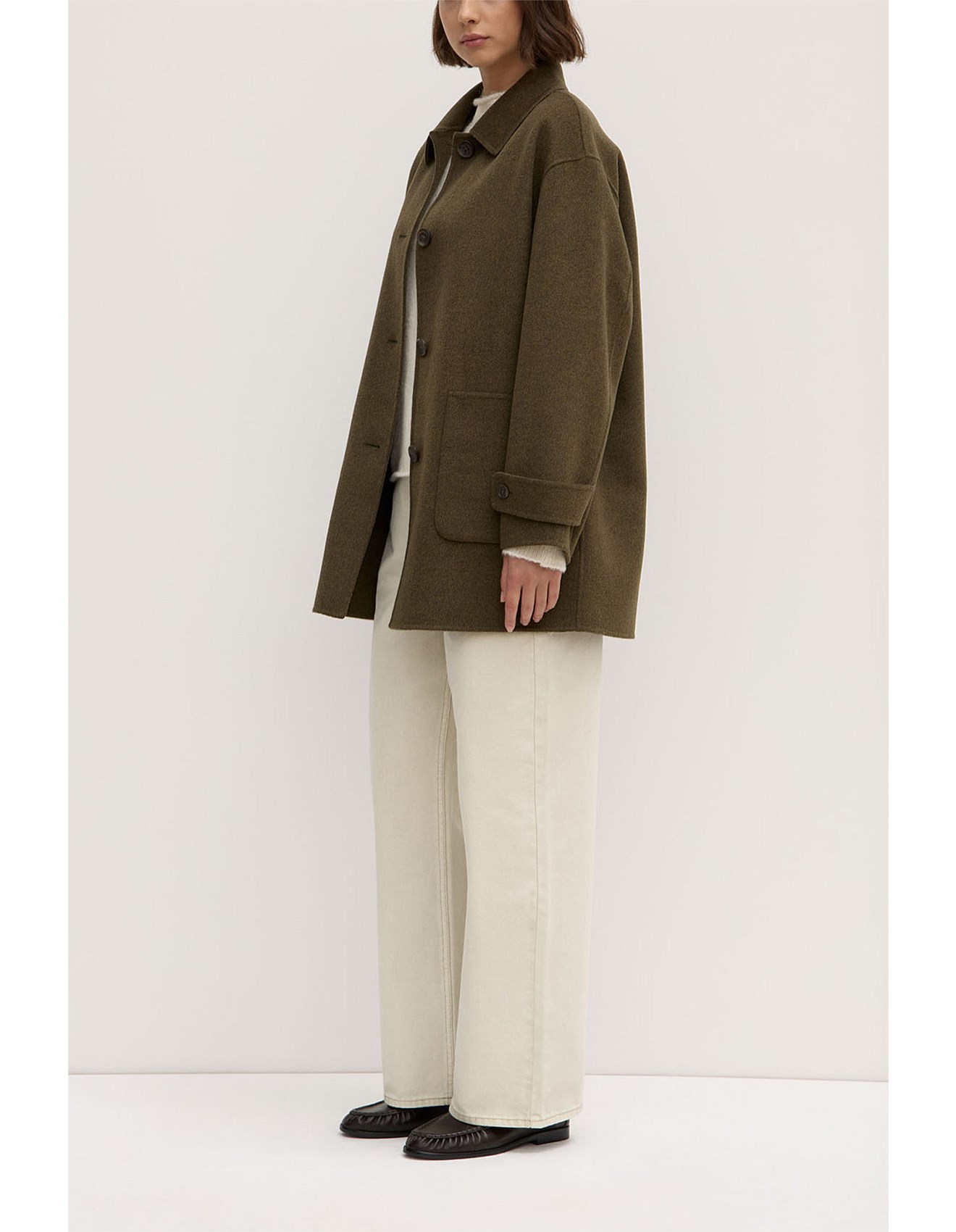 Assembly Label Pierra Wool Coat Spruce Marle | David Jones