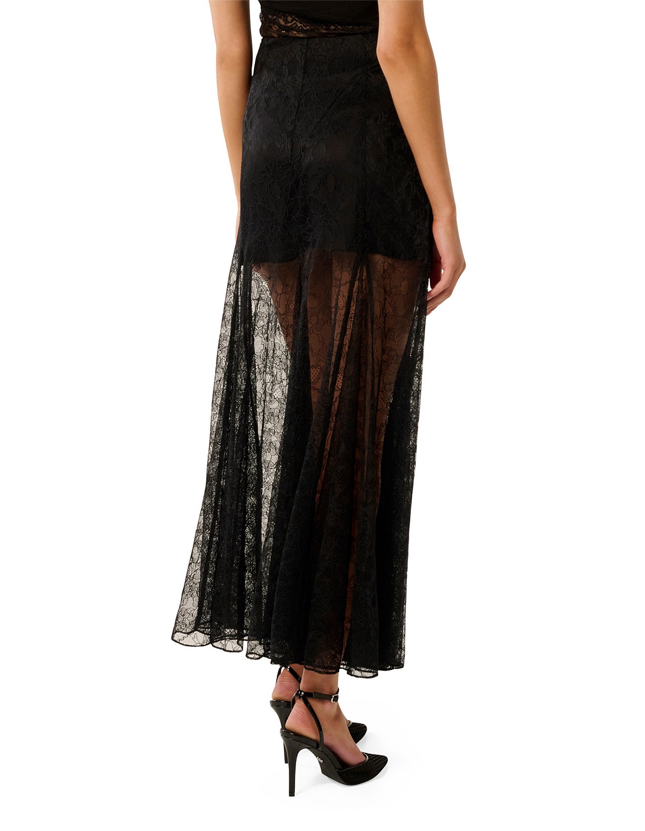 Forever New Mahalia Godet Lace Midi Skirt | David Jones