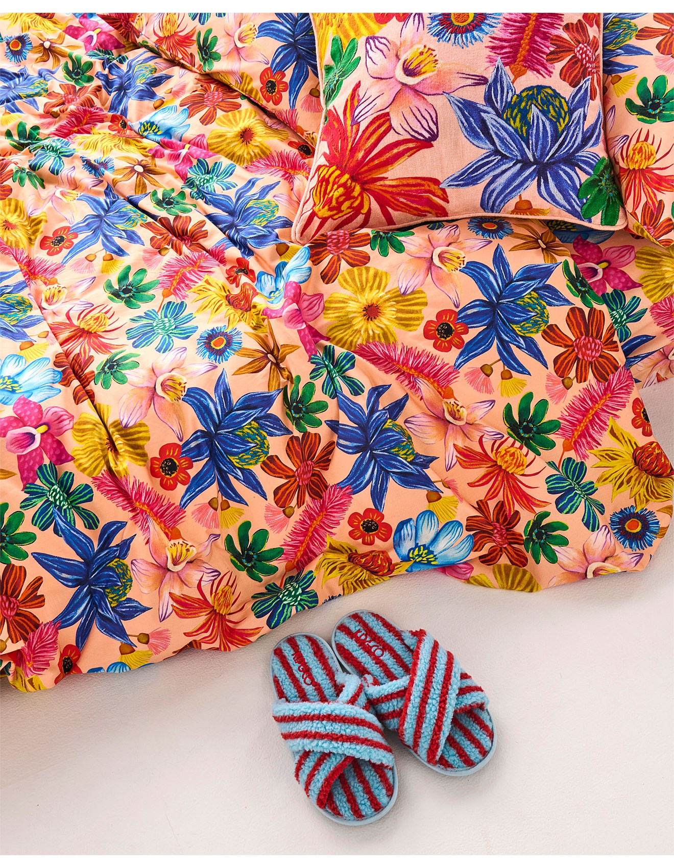 Kip & Co Wild Flowers In Bloom Organic Cotton Quilt Cover Super King ...