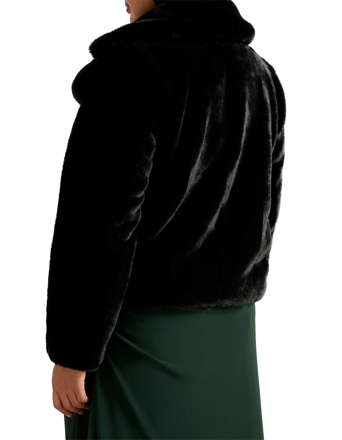 Forever New Anara Curve Panelled Fur Coat | David Jones