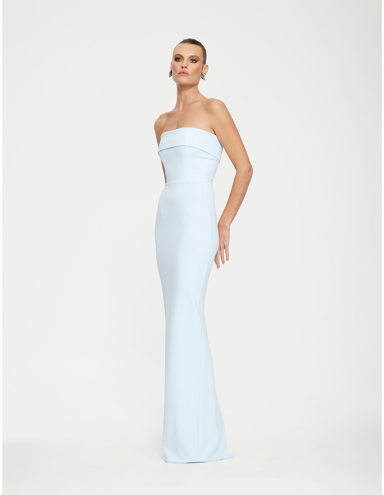 Effie Kats Monroe Strapless Crepe Floor Length Gown | David Jones