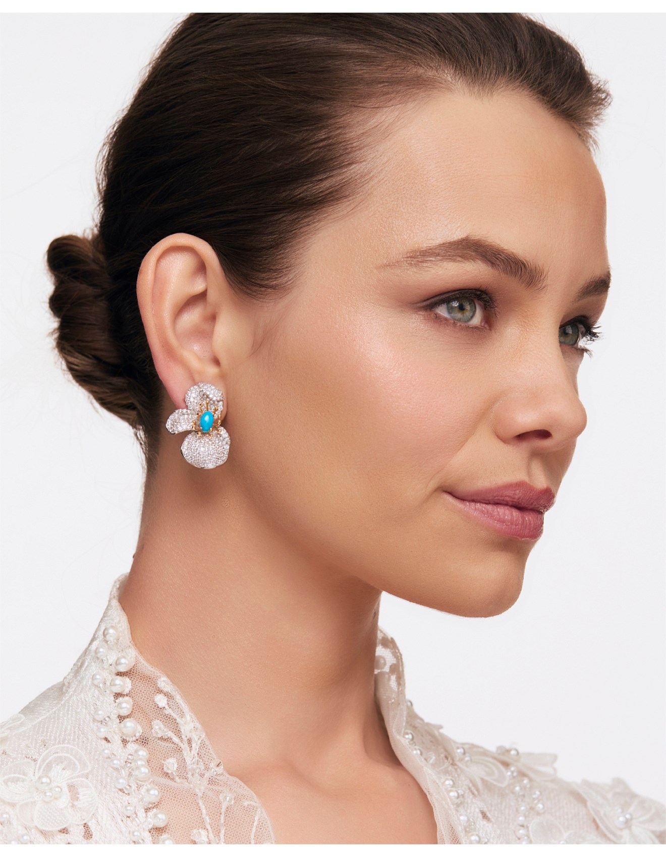 Steven Khalil Star Magnolia Cluster Earrings | David Jones