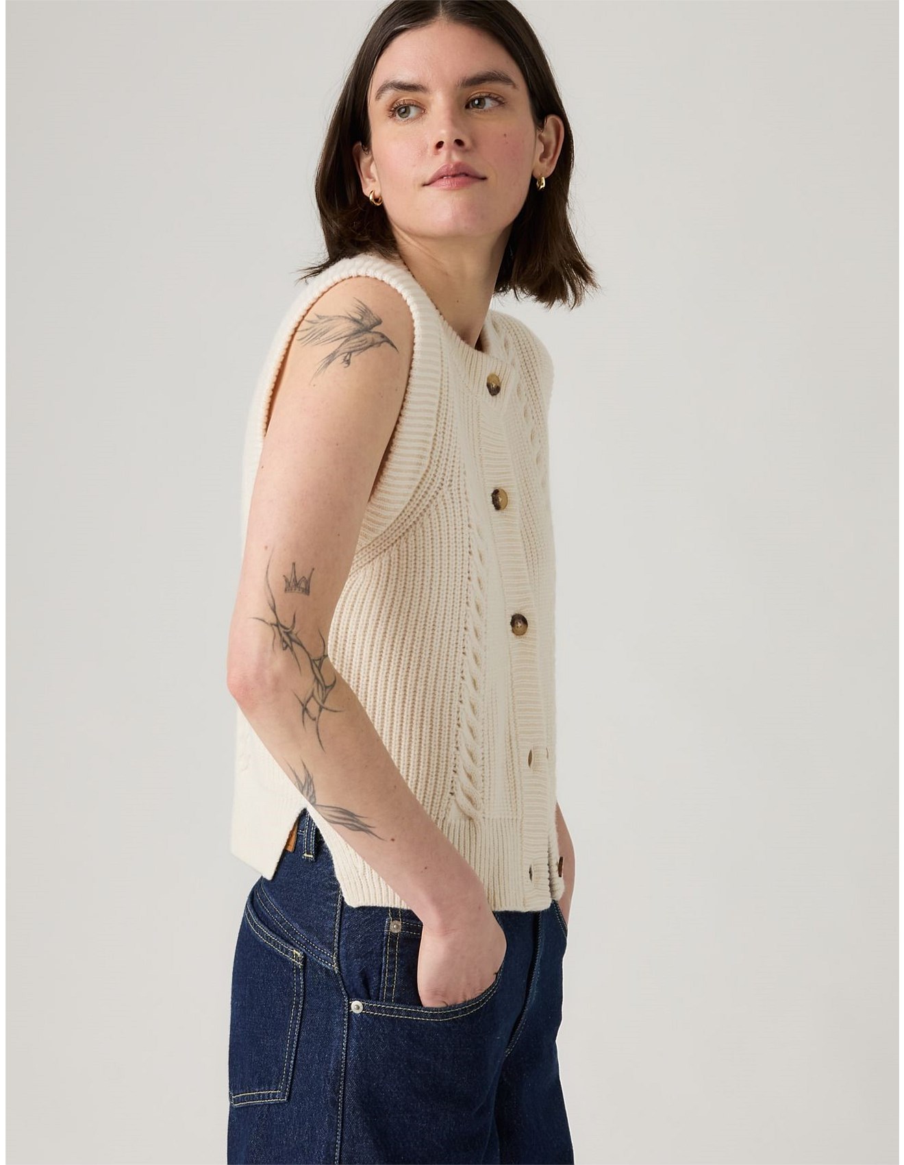 Levi's Ines Cable Sweater Vest | David Jones