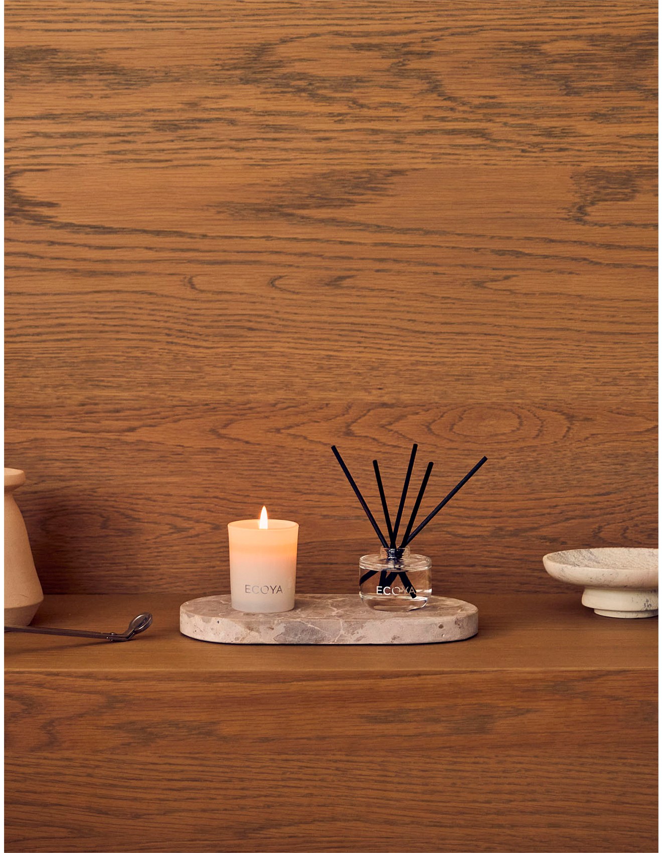 Ecoya Sandalwood & Amber Mini Reed Diffuser 50ml | David Jones