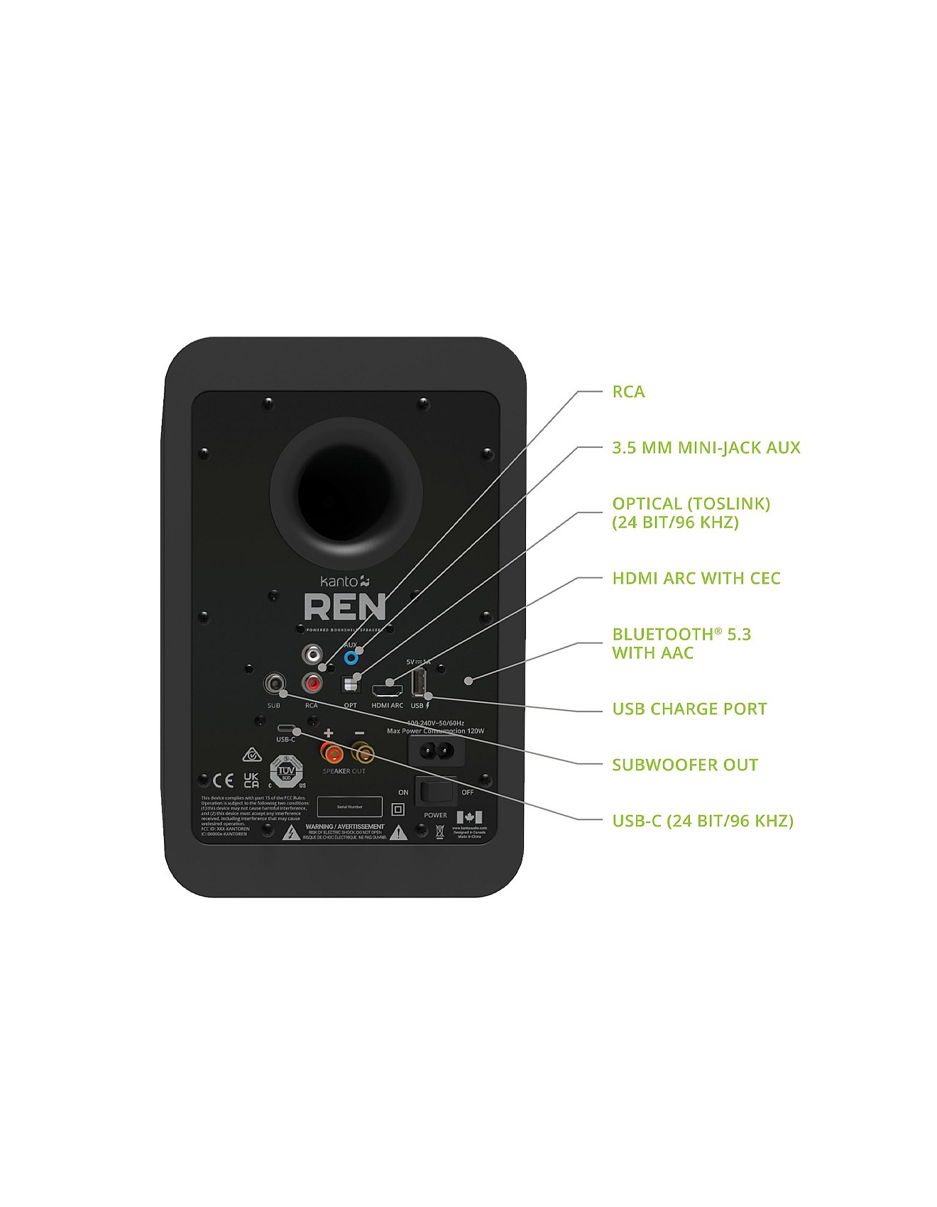 Kanto Ren 200w Bookshelf Speakers Matte Black | David Jones