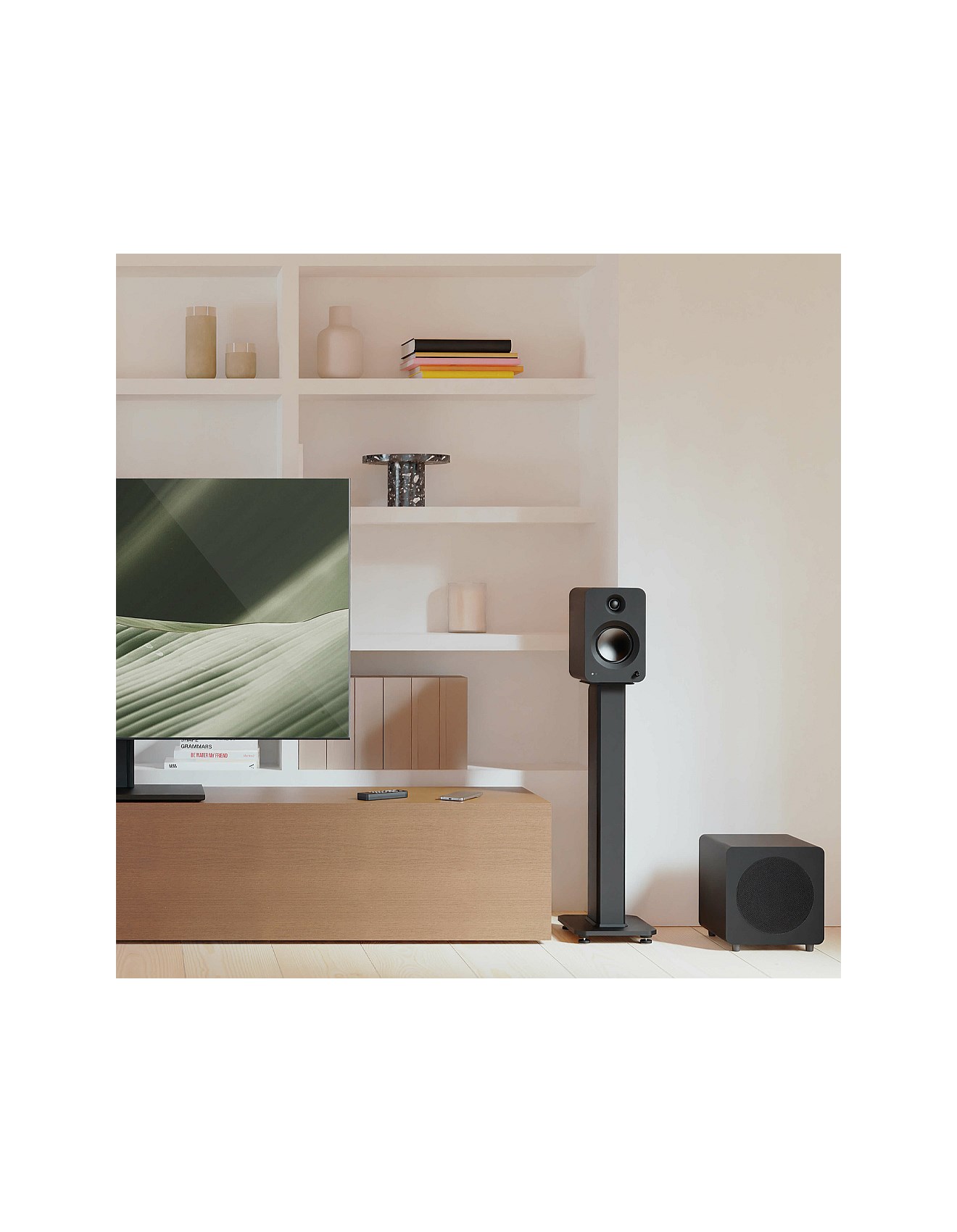 Kanto Ren 200w Bookshelf Speakers Matte Black | David Jones