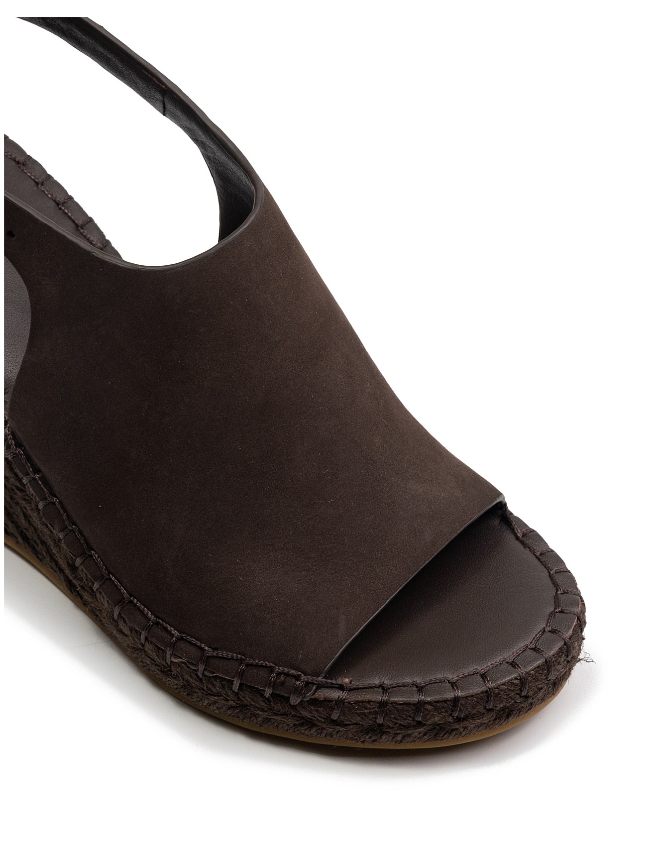 Wittner Xandria Espresso Leather Espadrille Wedge | David Jones