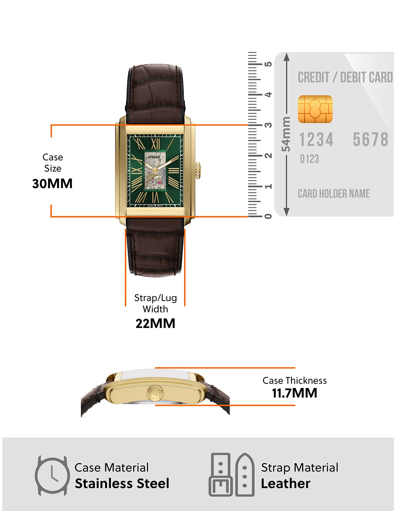 Fossil Carraway Brown Analog Watch | David Jones