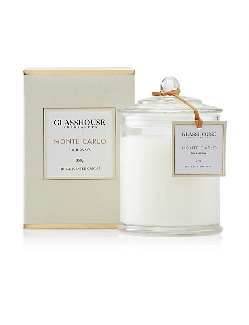Glasshouse Fragrances Triple Scented Candle Monte Carlo 350g | David Jones
